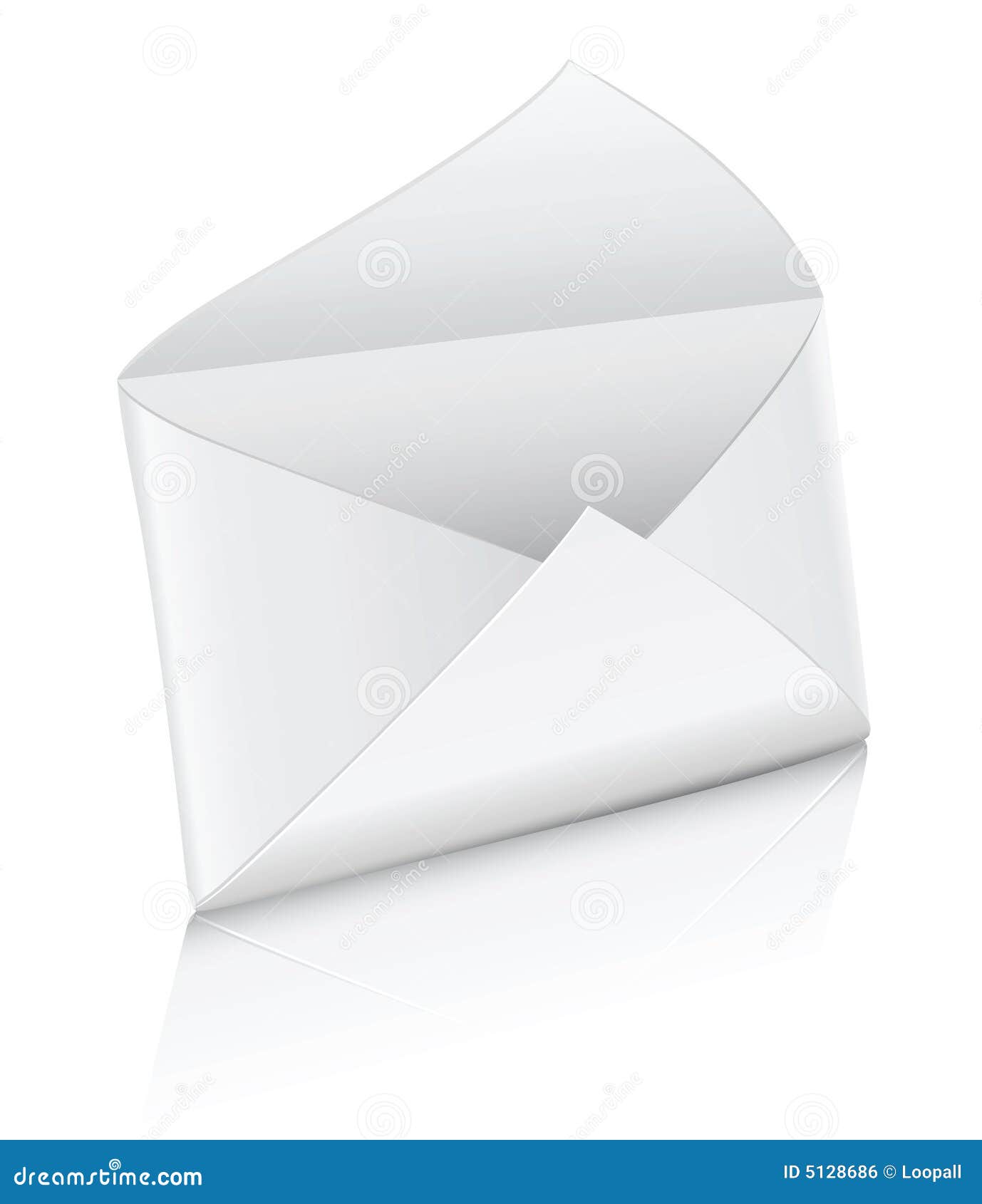 Vector Icon White Empty Mail Envelope Opened Stock Illustration ...