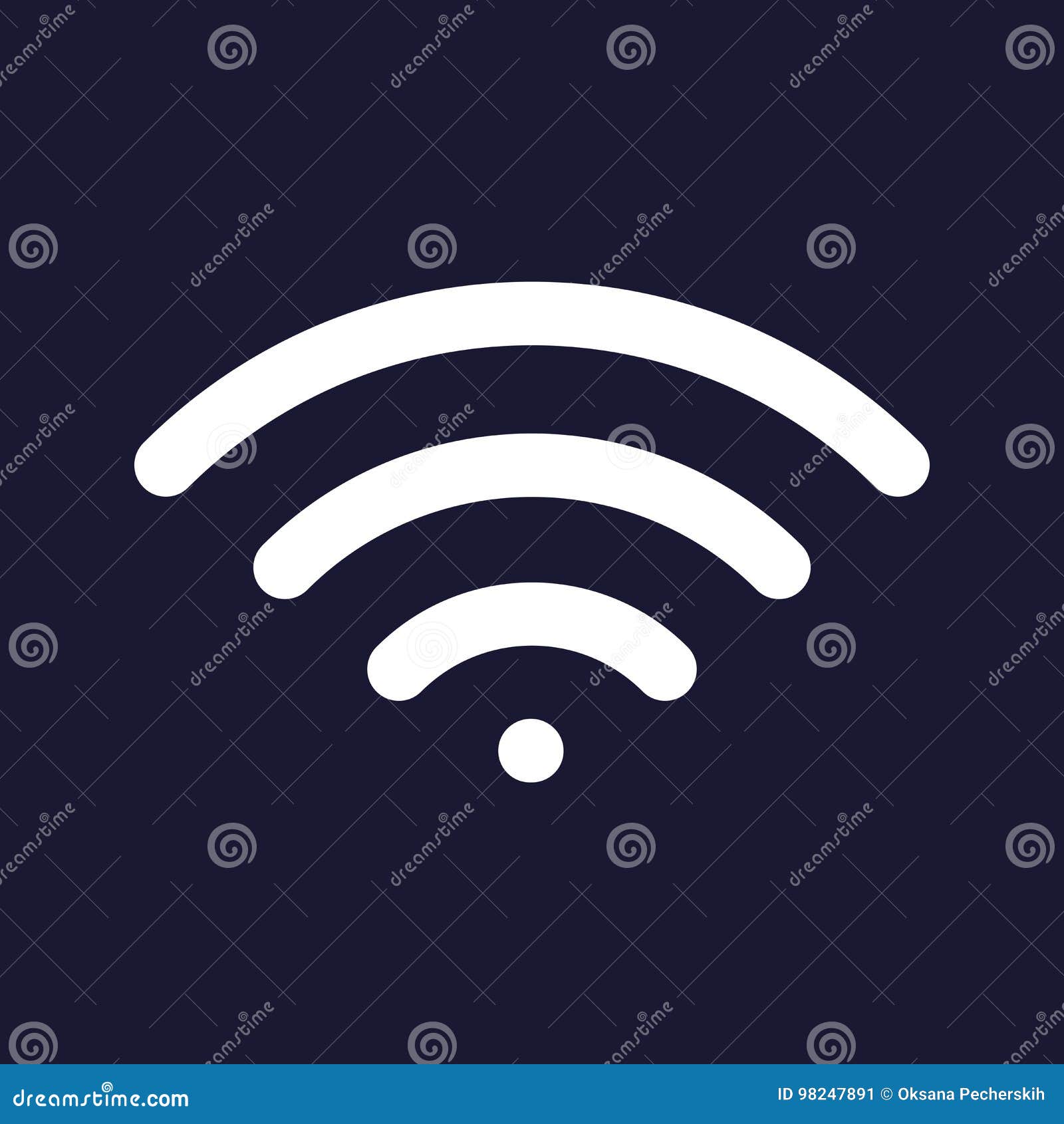 Vector Icon Wi -fi on Dark Blue Background. Stock Vector - Illustration ...
