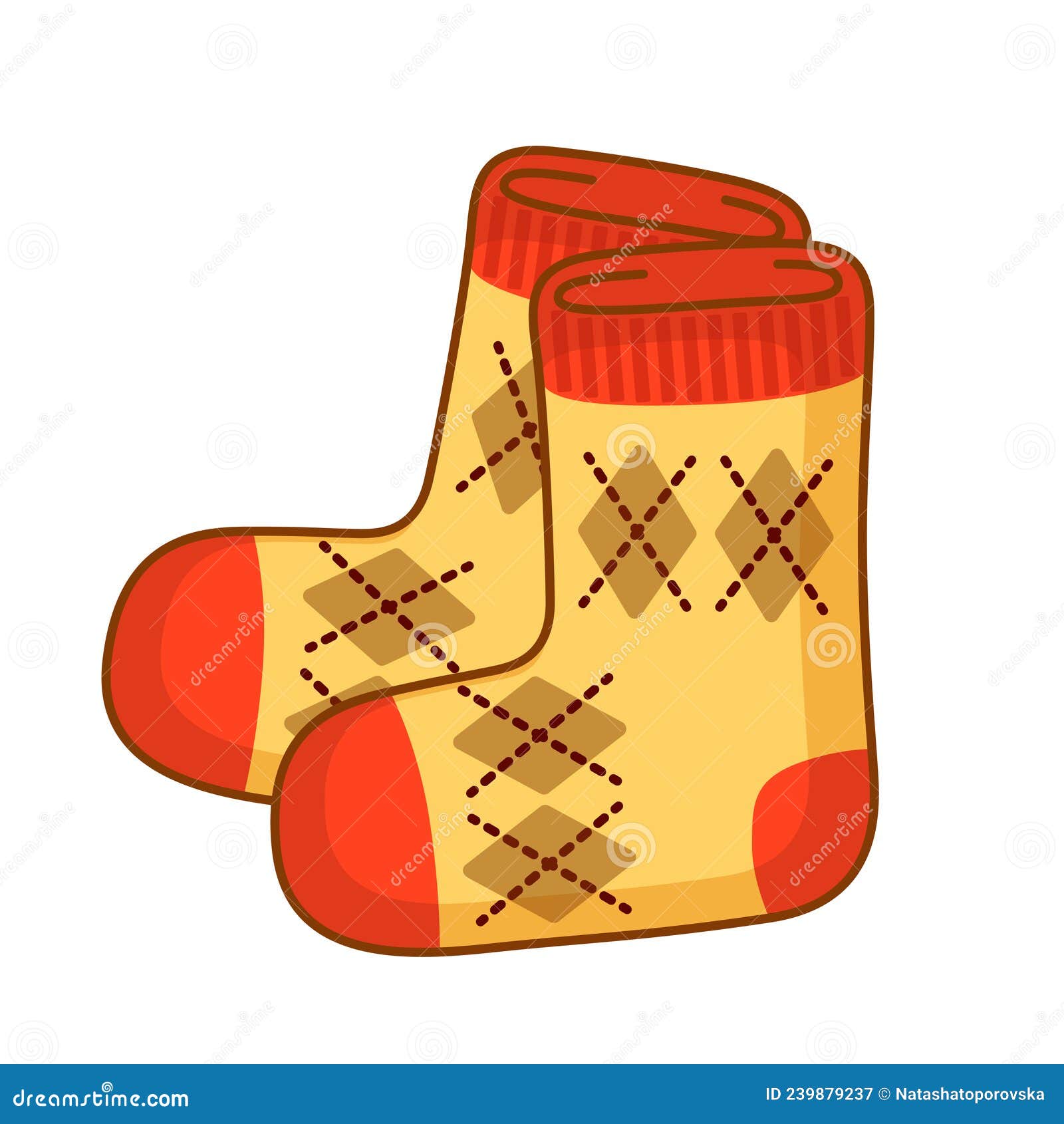 Vector Icon Winter Socks. Funny Element in a Cartoon Style Stock Vector ...