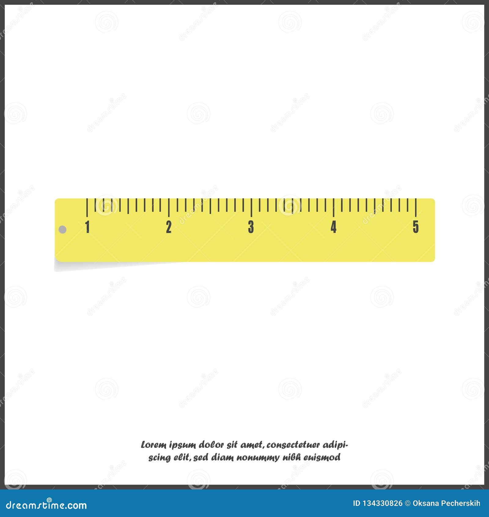 Vector Icon Yellow Ruler Metric System School Measuring Lance