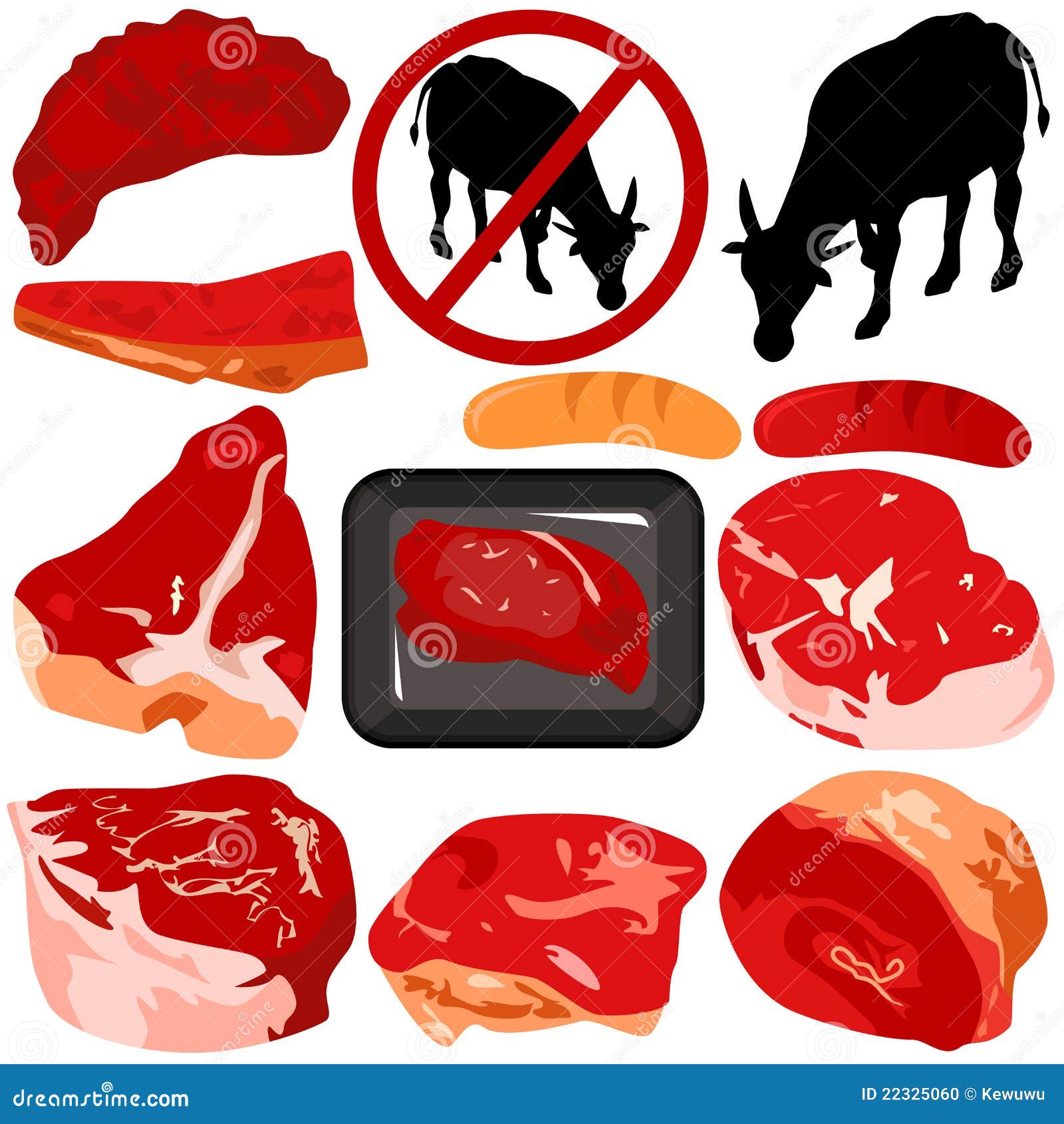 Vector Icons : Beef, Pork, Sausage Stock Vector - Illustration of ...
