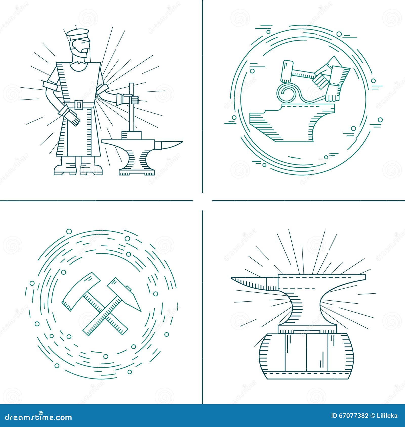 Vector icons blacksmith stock illustration. Illustration of melting ...