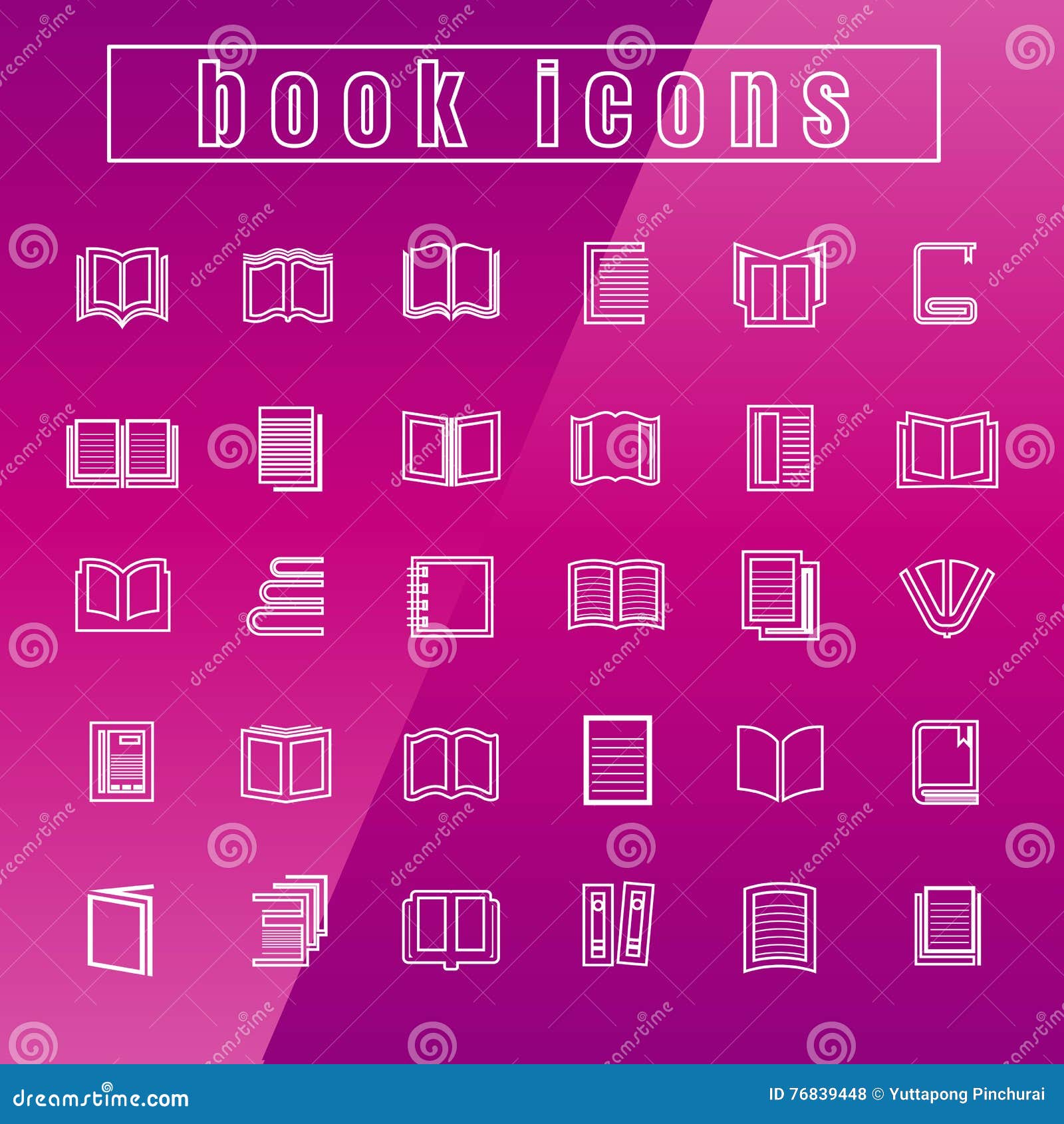 Icons Of Books Vector Set In A Flat Design Style. Books In A Stack ...