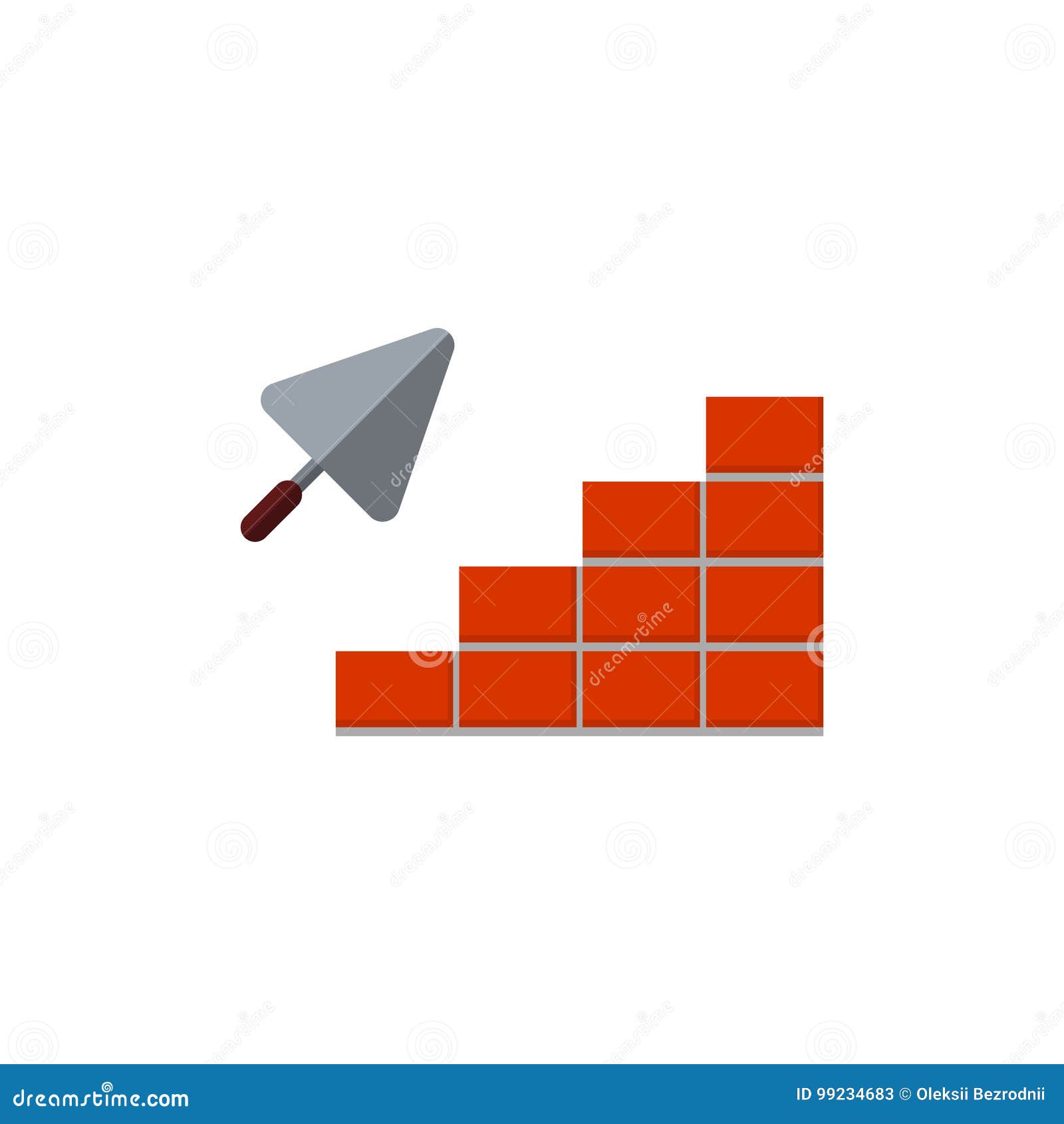 Vector Icons Brickwork and Building Trowel Stock Vector - Illustration ...