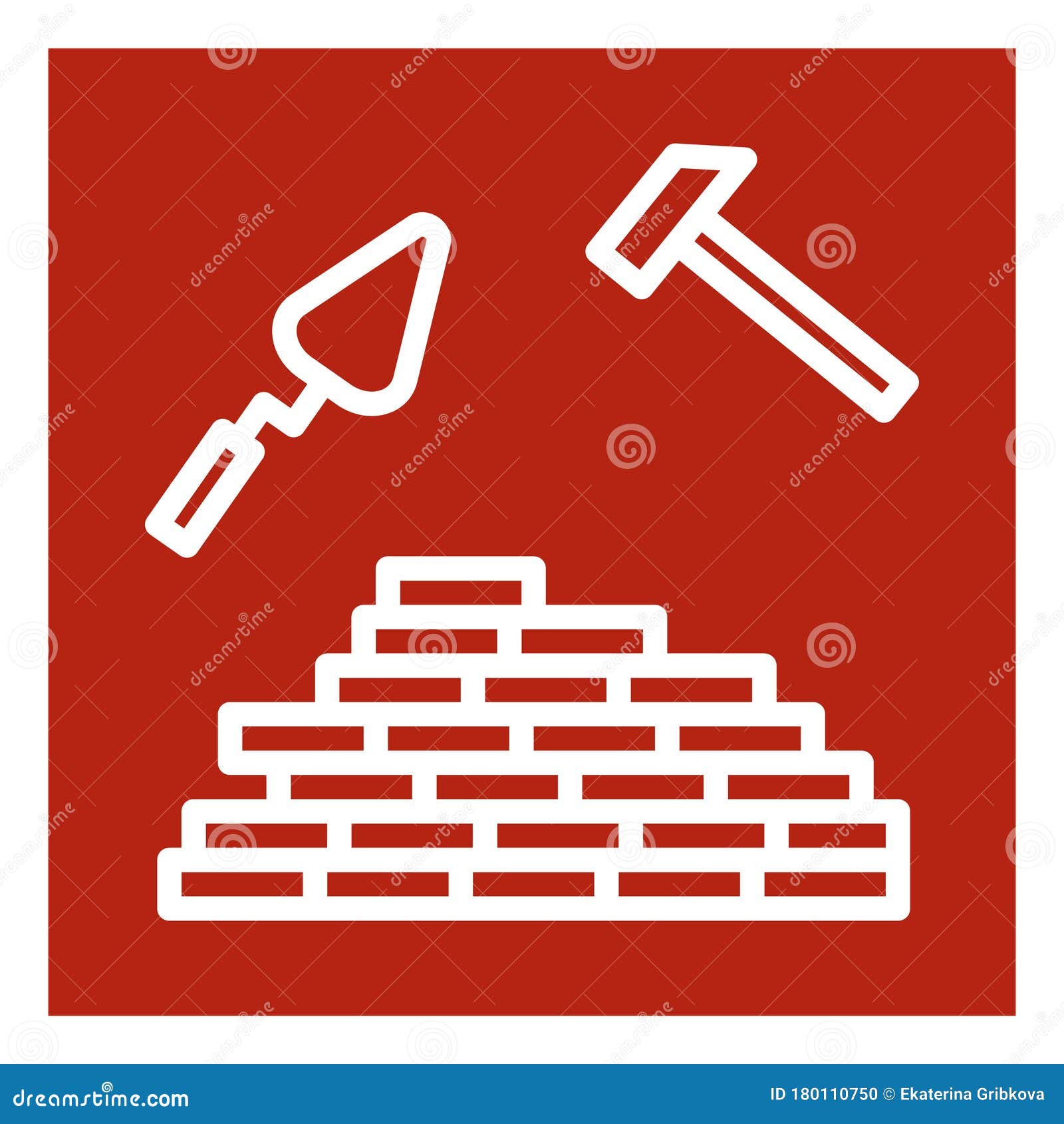Brickwork And Building Trowel Icon. Masonry Flat Logo. Simple Picture ... Brickwork And Building Trowel Icon. Masonry Flat Logo. Simple Picture ...