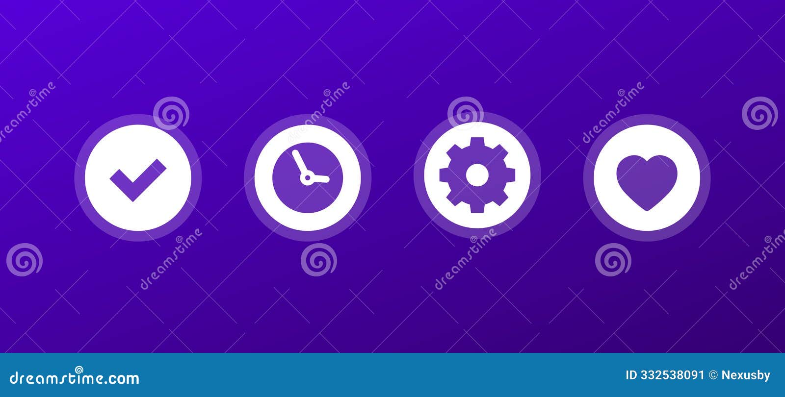 Vector Icons - Check Mark, History and Settings Stock Illustration ...