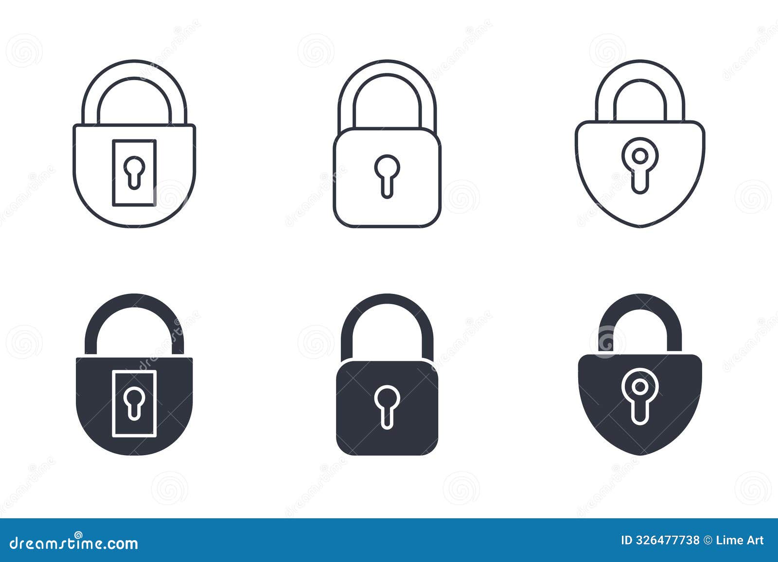 Vector Icons Closed Lock. Access Control, Home Security, Secrecy ...