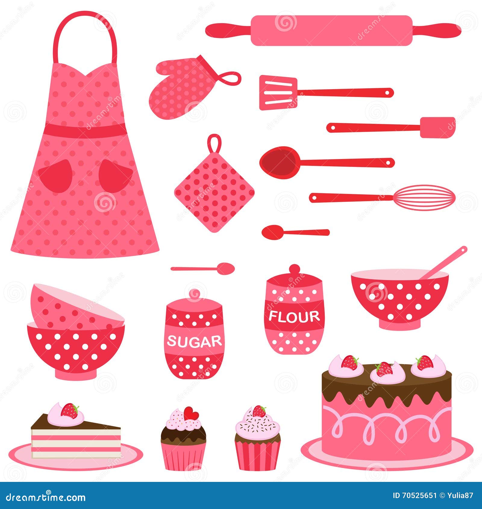 Vector Icons Collection on Baking Theme Stock Vector - Illustration of collection, kitchen: 70525651