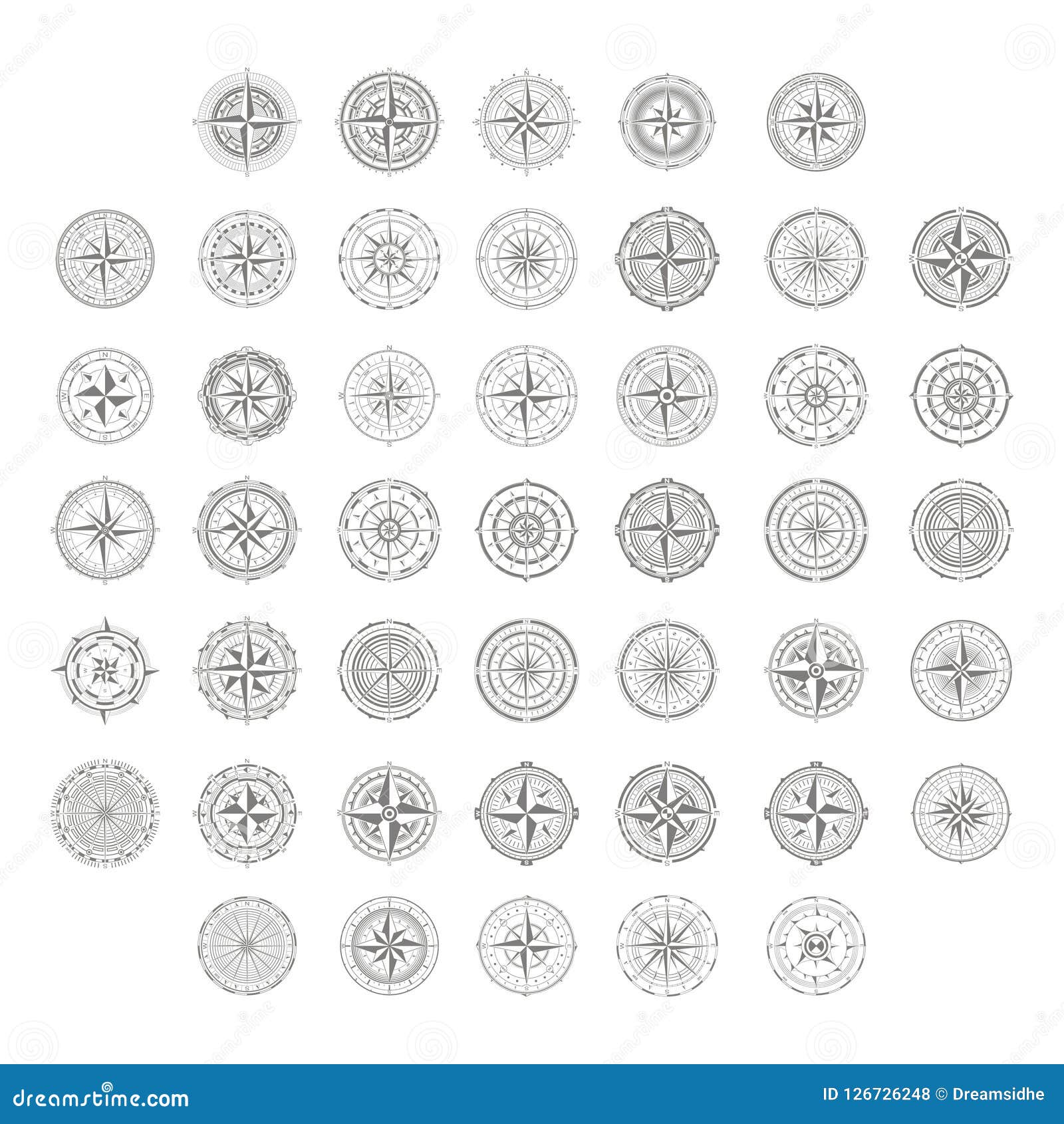 Compass Rose Lettering With Light Background Vector Illustration ...
