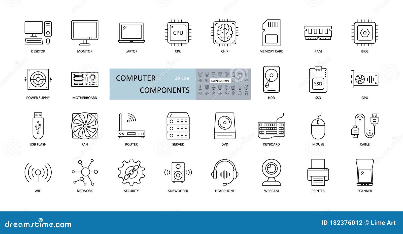 Computer Parts Cartoon Vector | CartoonDealer.com #26535073