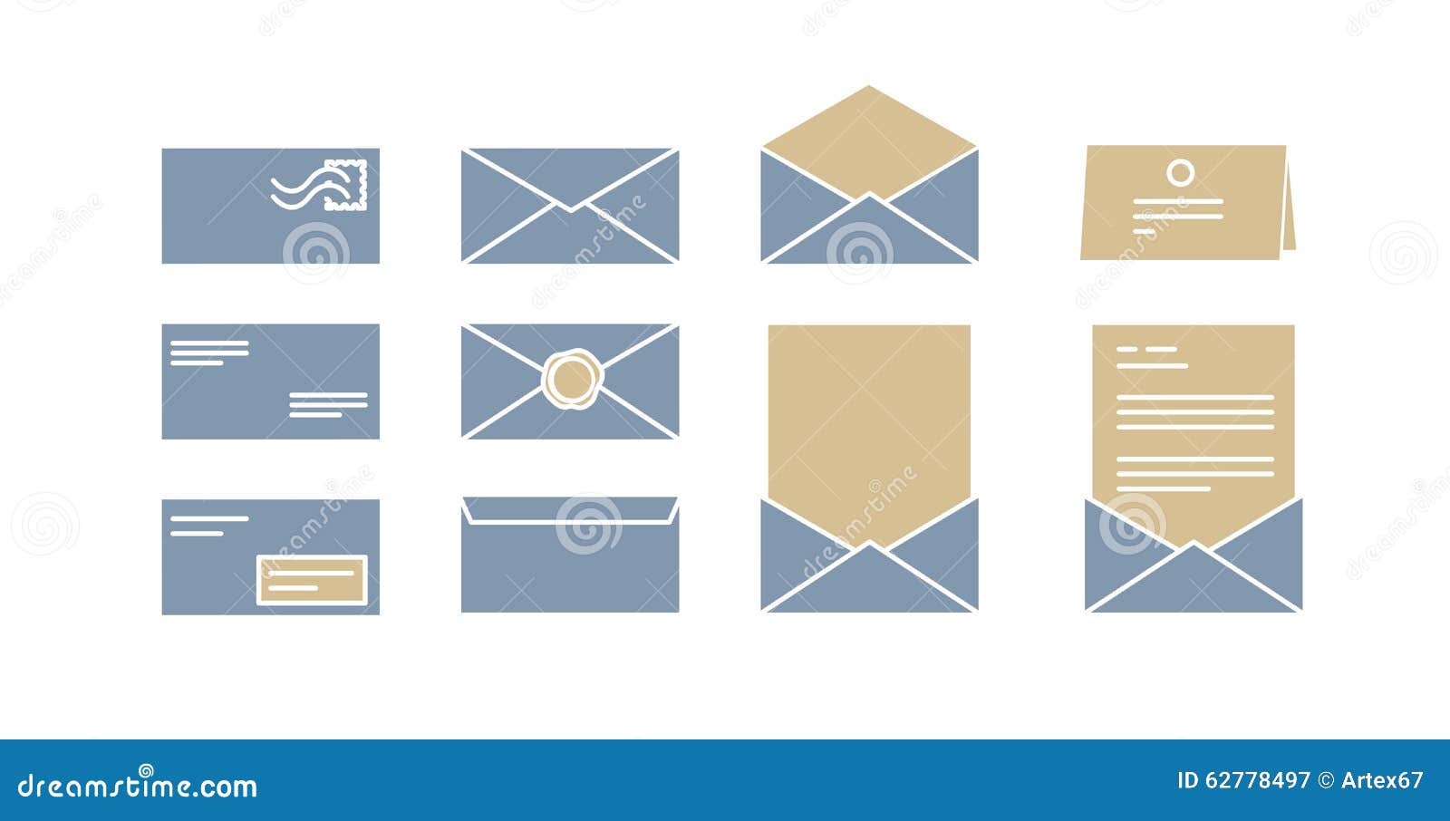 Vector Icons for Computer Envelopes with Letters Stock Vector ...