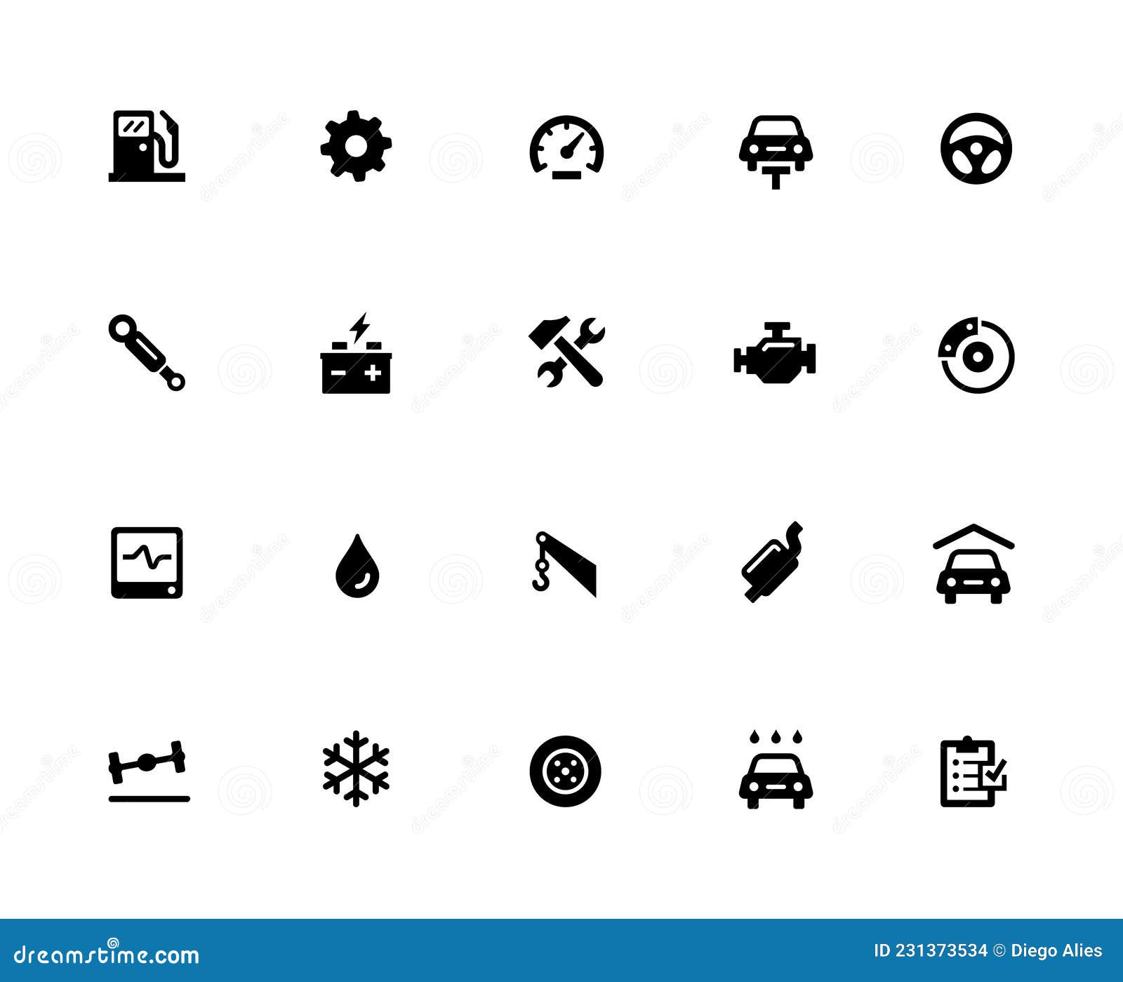 Car Service Icons // 32px Solid Stock Vector - Illustration of icon ...