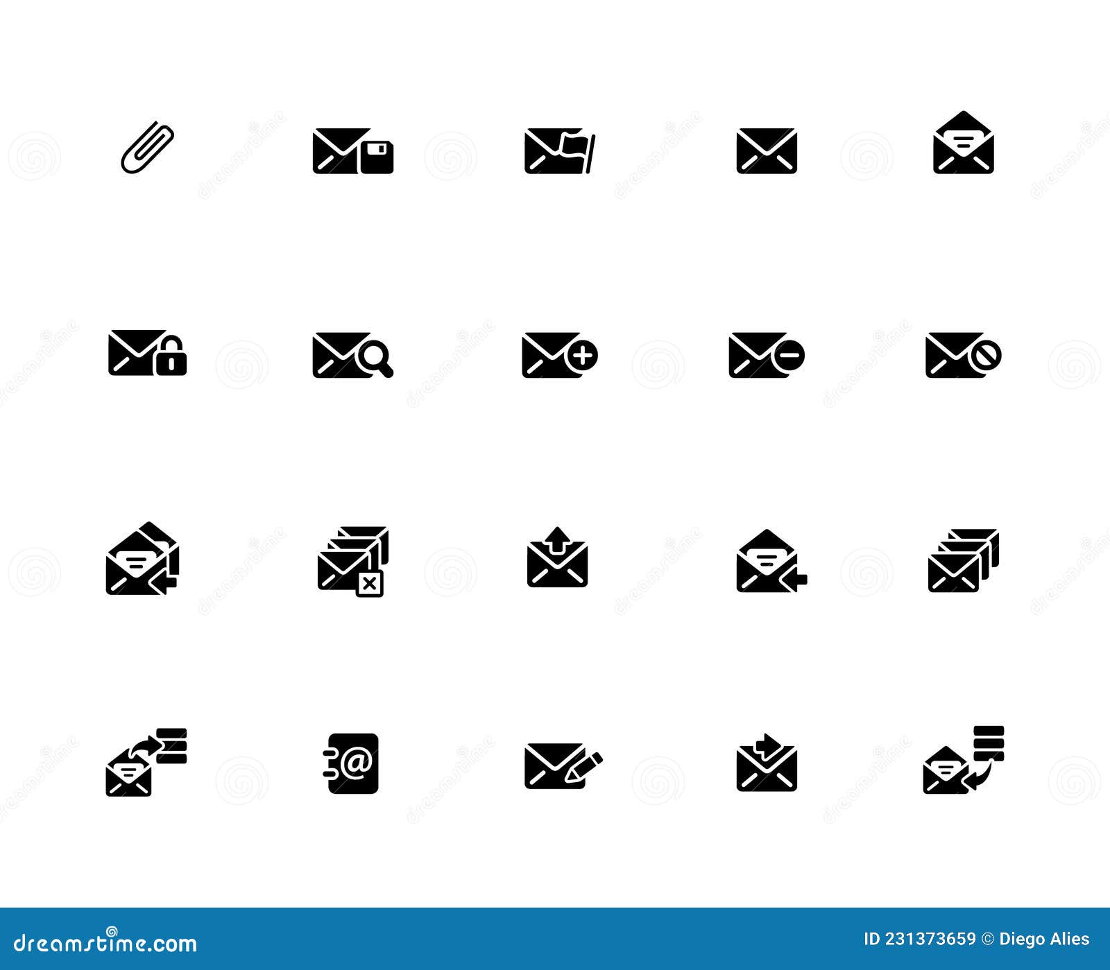 E-mail Icons // 32 Pixels Icons White Series Stock Vector ...