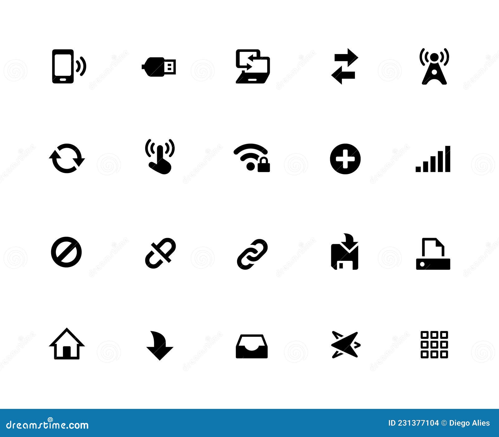 Web & Mobile Icons - 6 // 32 Pixels Icons White Series Stock Vector ...
