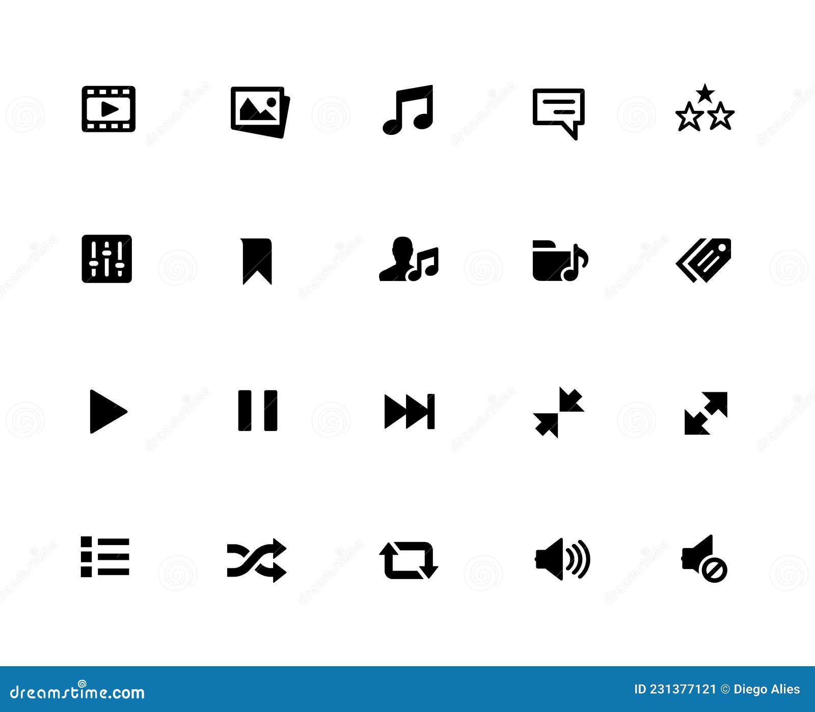 Web & Mobile Icons - 7 // 32 Pixels Icons White Series Stock Vector ...