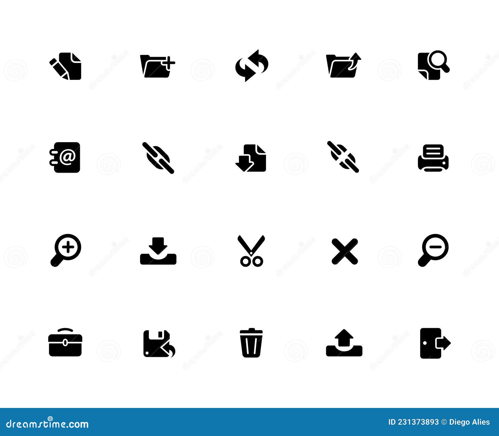 Web Icons // 32 Pixels Icons White Series Stock Vector - Illustration ...
