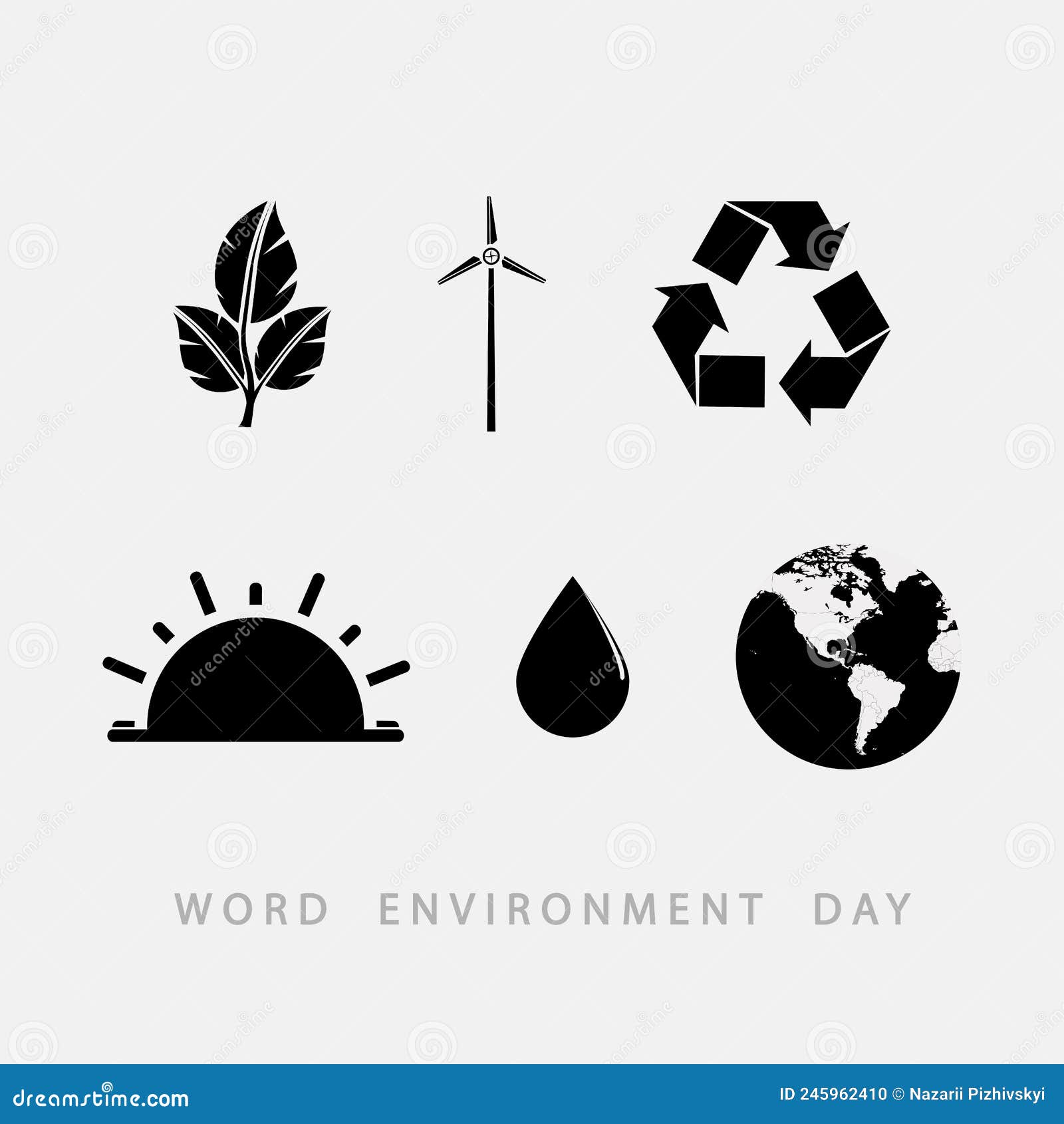Vector Icons for Environmental Day Stock Vector - Illustration of icons ...