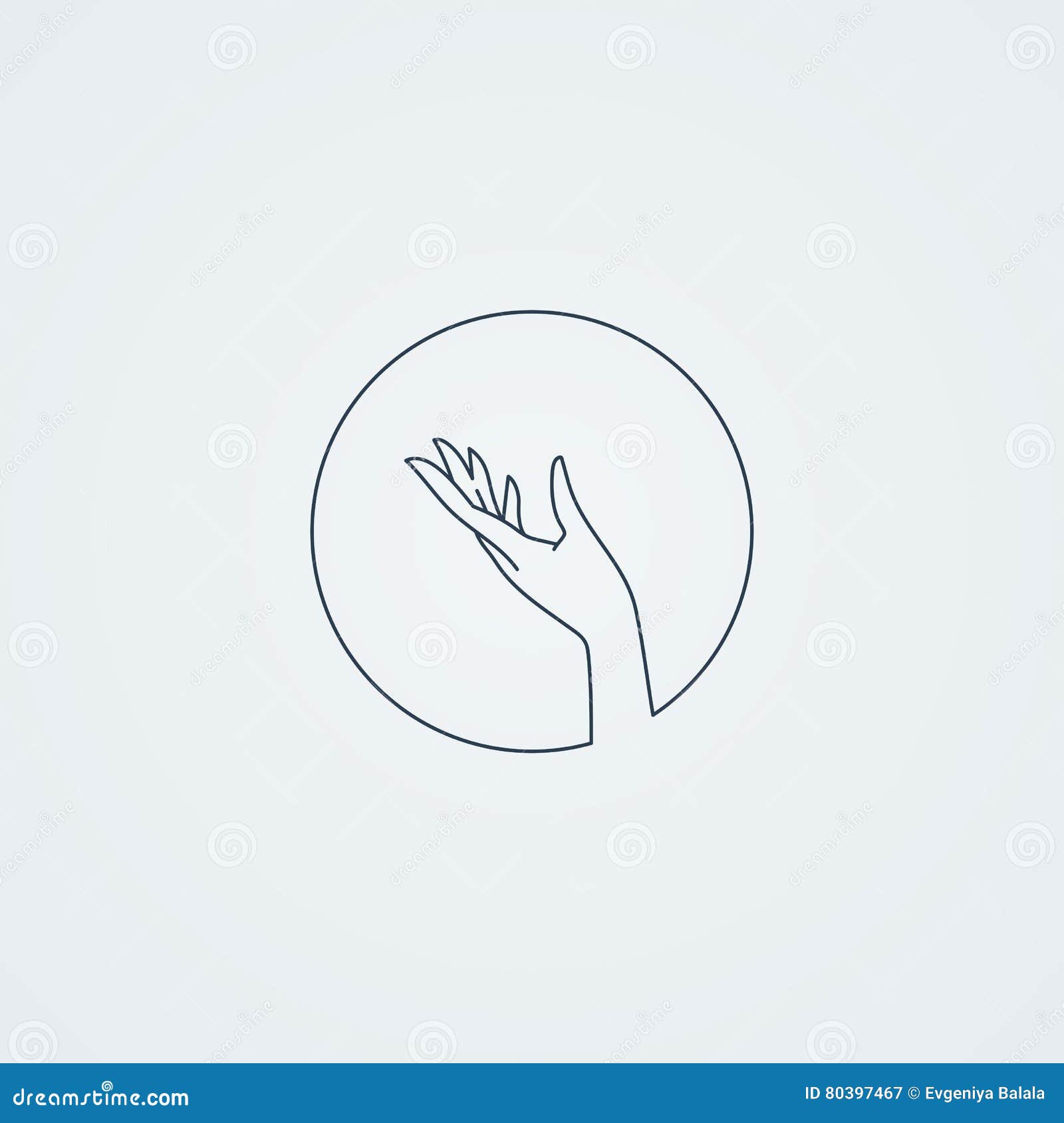 Vector Icons with a Graceful Female Hand in a Beautiful Setting. Stock ...