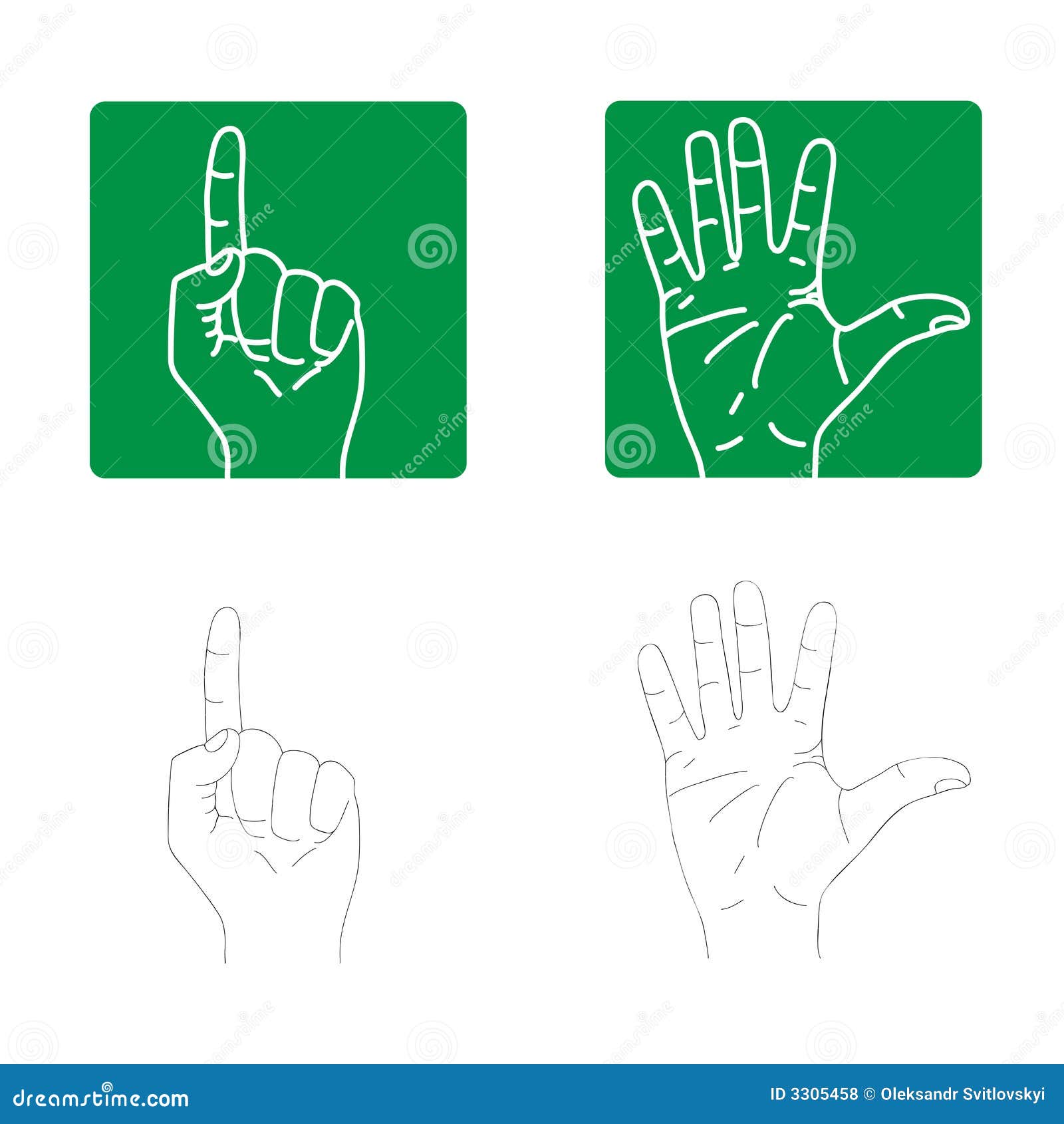 Vector icons of the hands stock vector. Illustration of gesture - 3305458