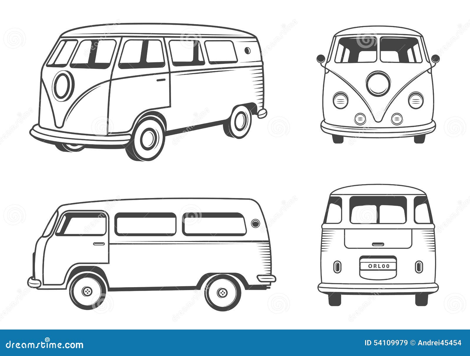 Vector Icons Hippie Bus stock illustration. Illustration of hippy ...