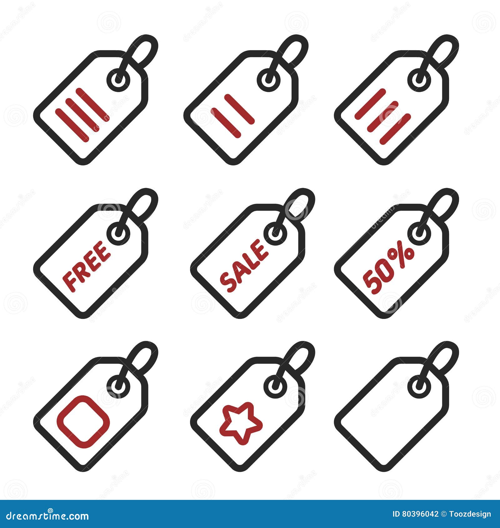 Vector Icons Label Sticker stock vector. Illustration of icon - 80396042