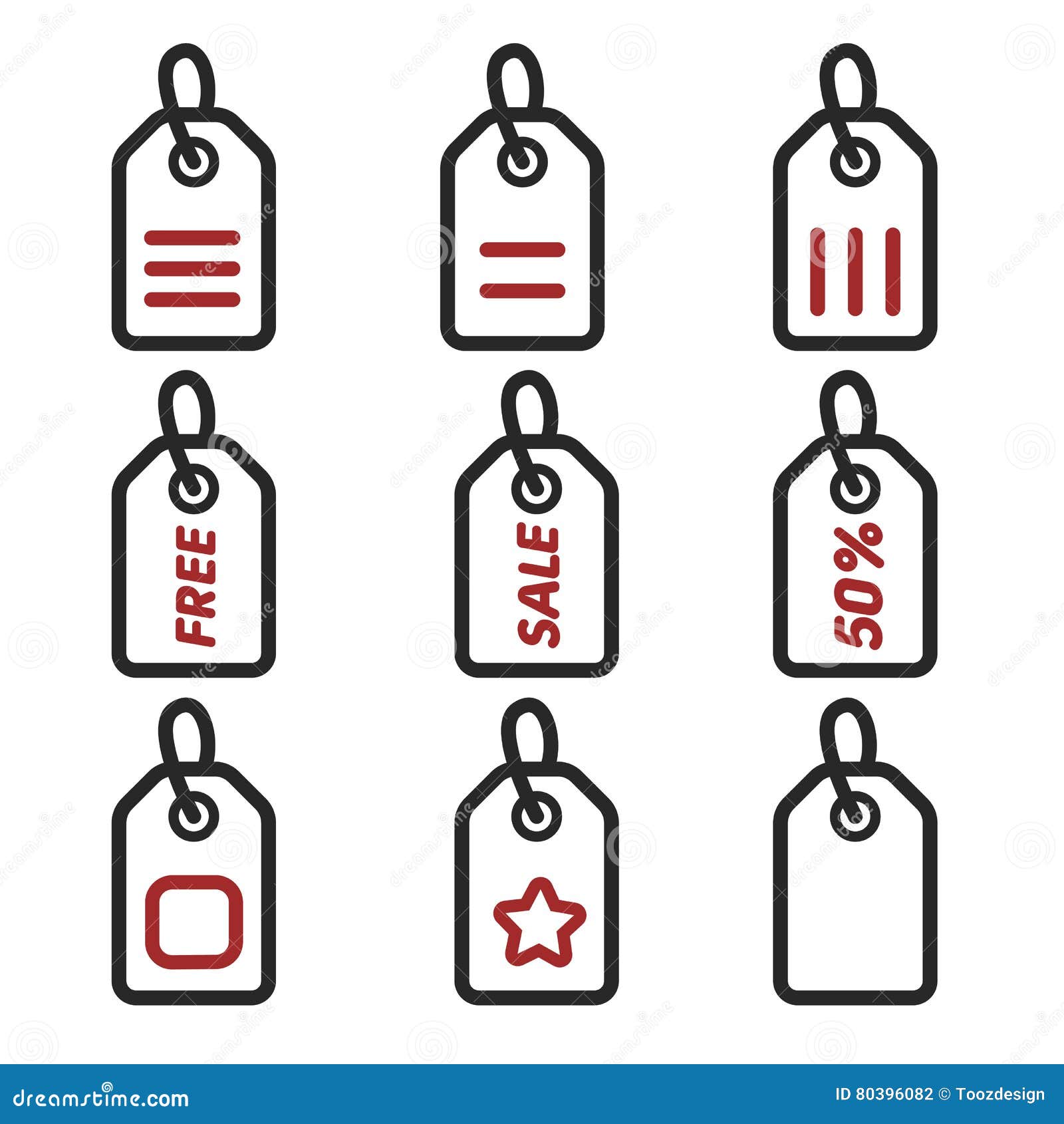 Vector Icons Label Sticker stock vector. Illustration of element - 80396082