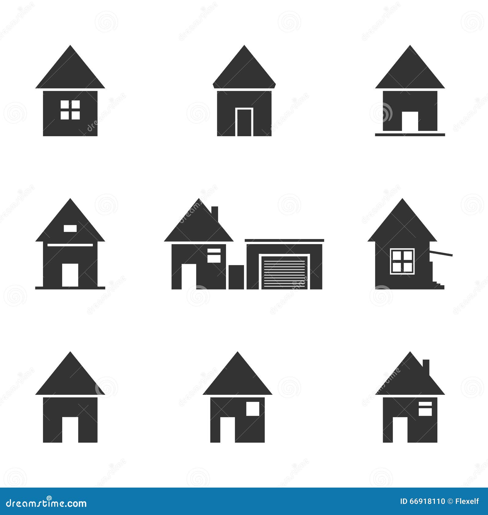 Vector Icons - Lodges and Houses Stock Vector - Illustration of ...