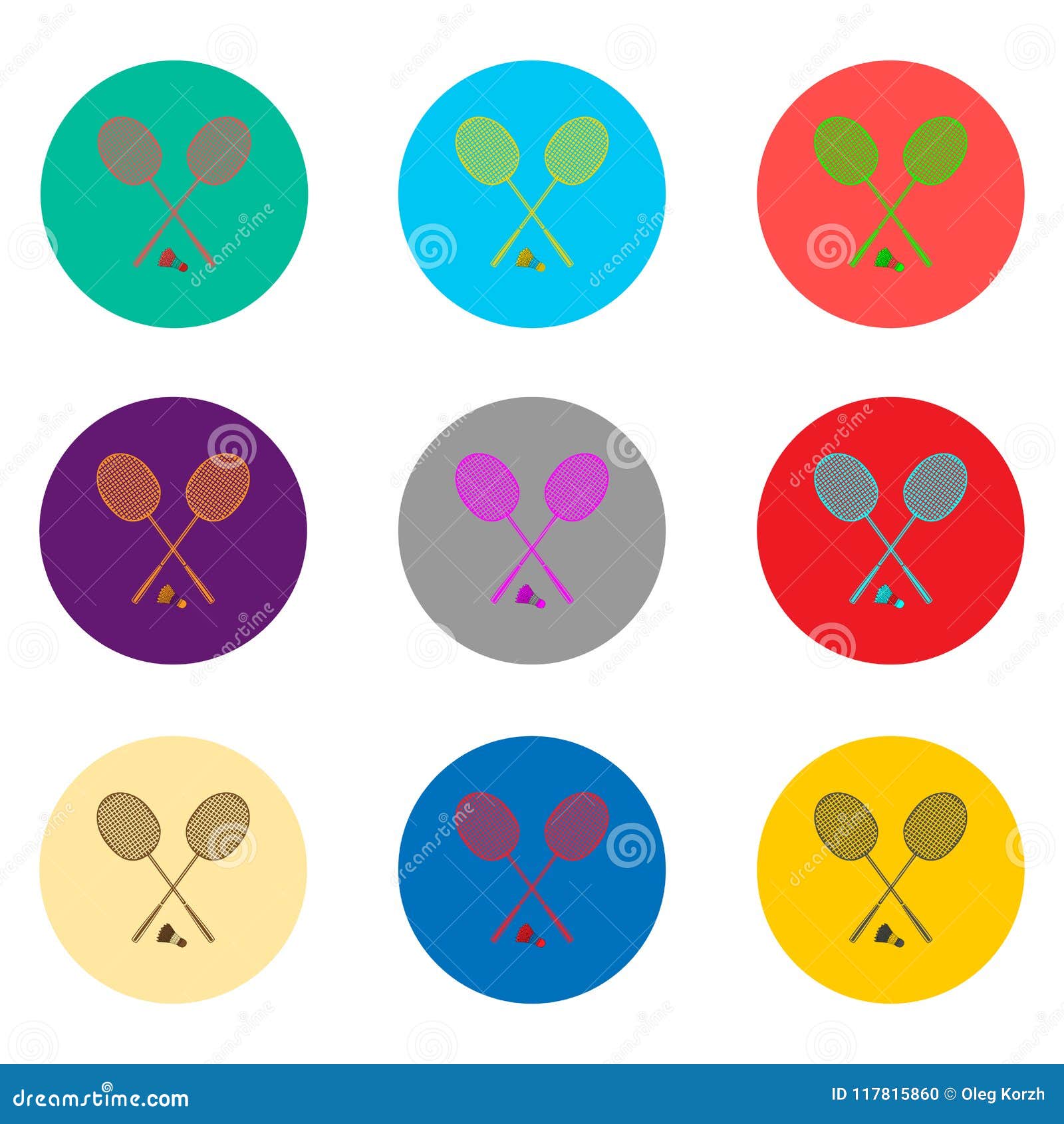 Vector Icons Logo from Set Symbols for Racket Badminton Stock Vector ...