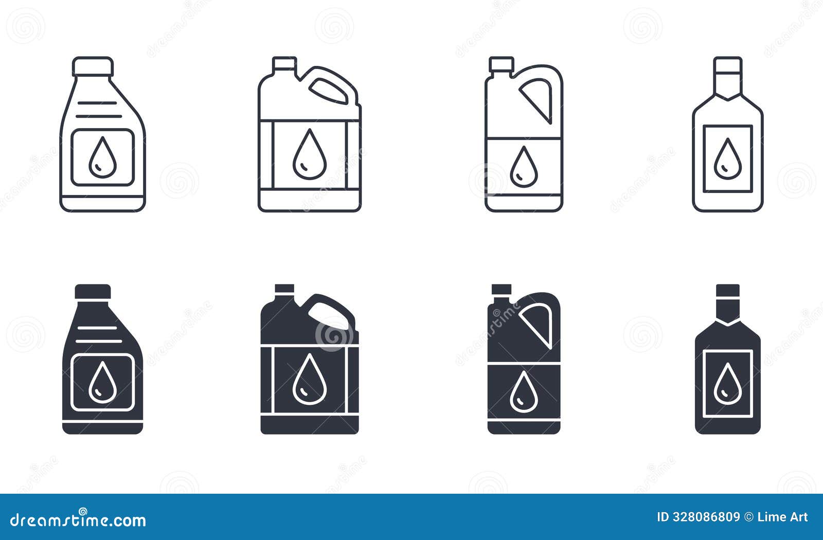 Vector Icons Machine Oil Bottle. Oil Storage and Transfer Container of ...