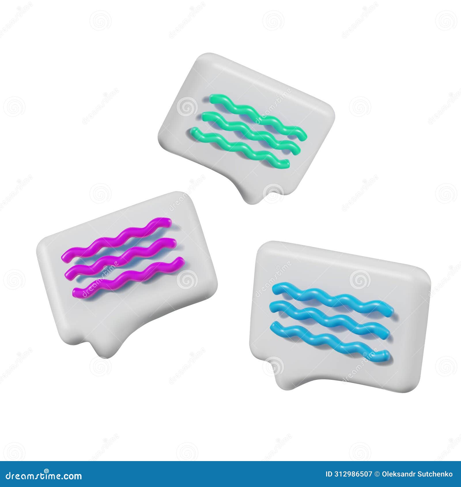 Vector Icons for Messenger. Dialog Bubbles with Wavy Lines of Different ...