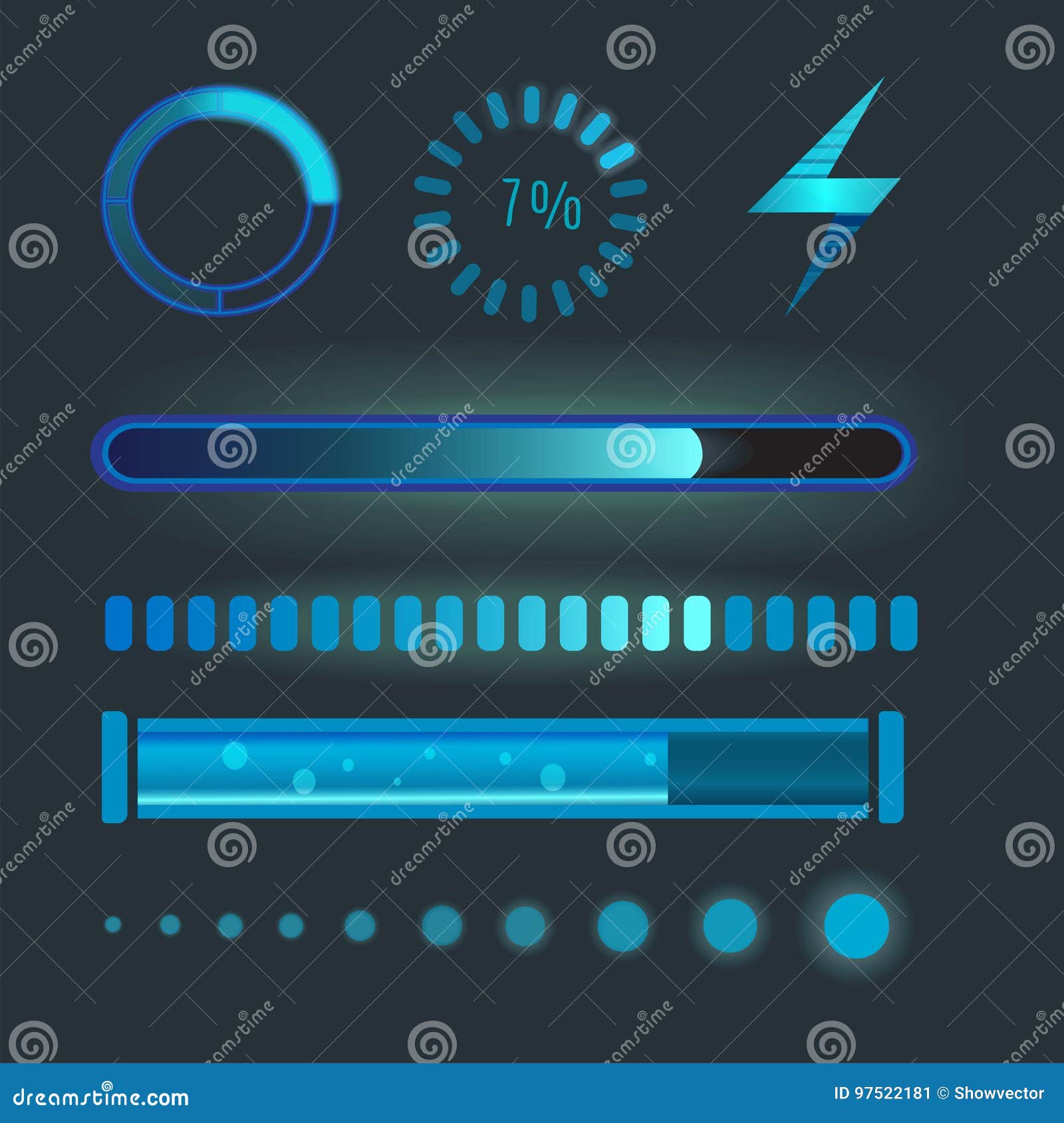 Vector Icons for Mobile Applications Design Web Internet Loading ...