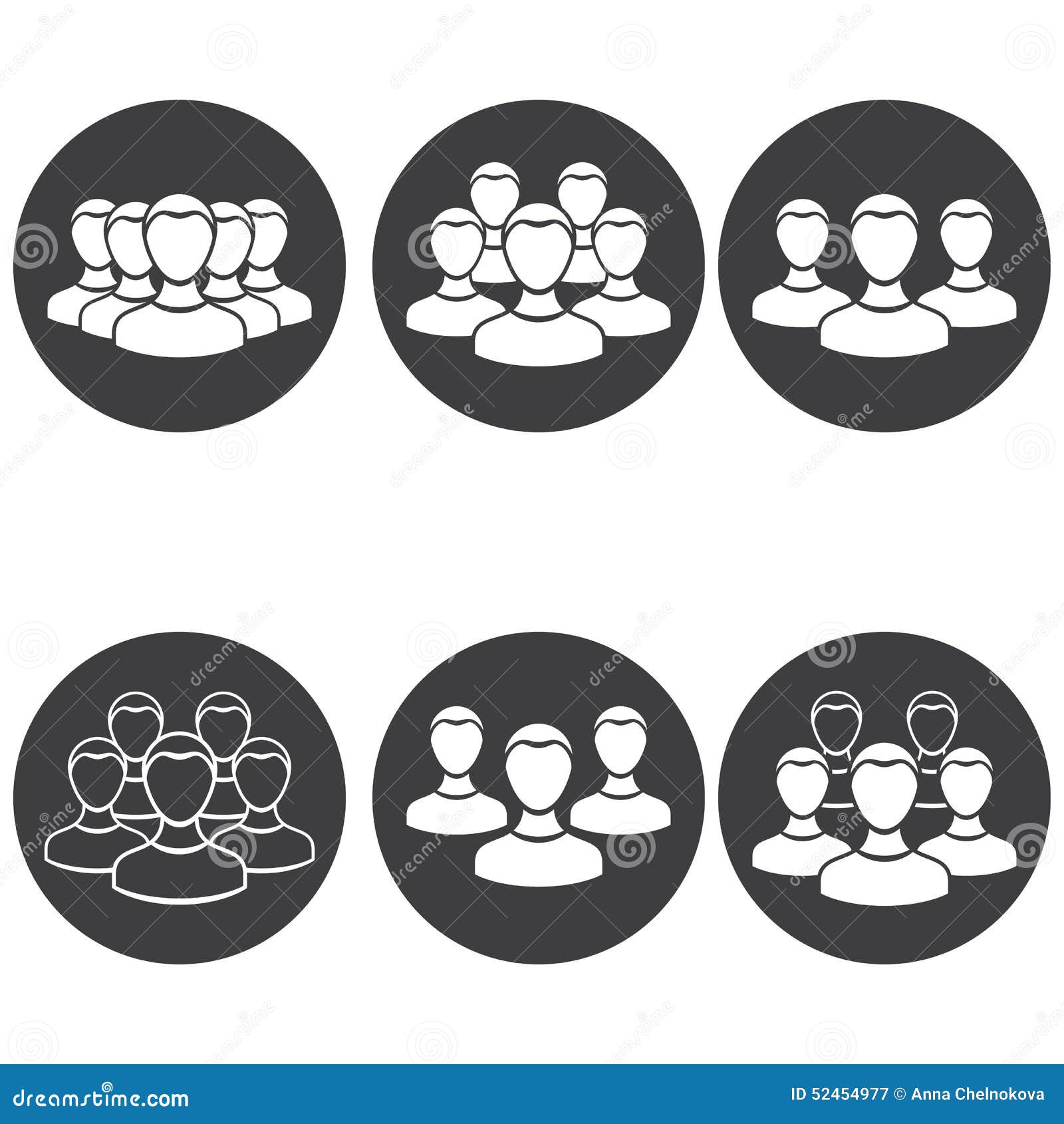 Vector icons people team. stock vector. Illustration of people - 52454977