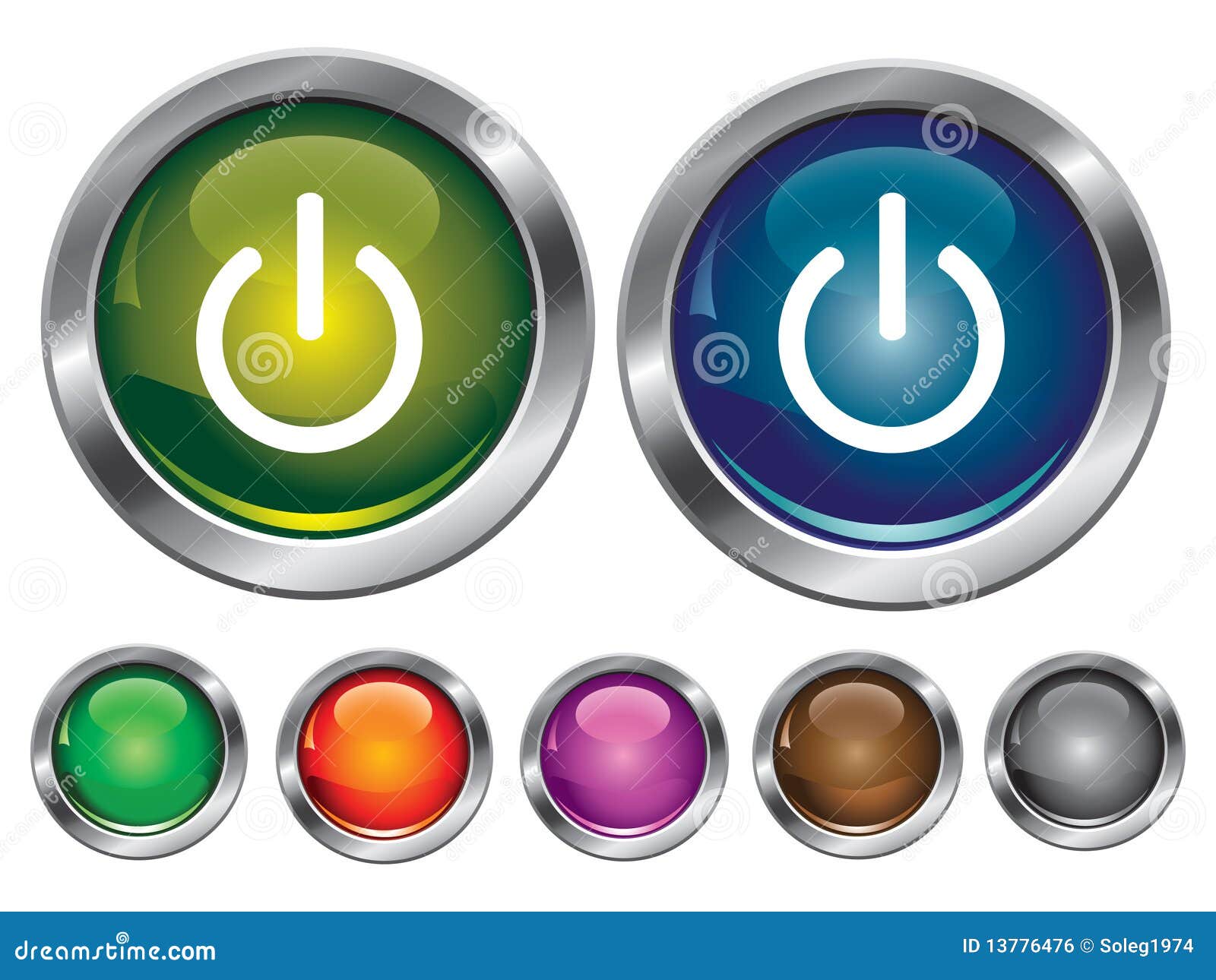 Vector Icons with Power Off Sign Stock Illustration - Illustration of ...