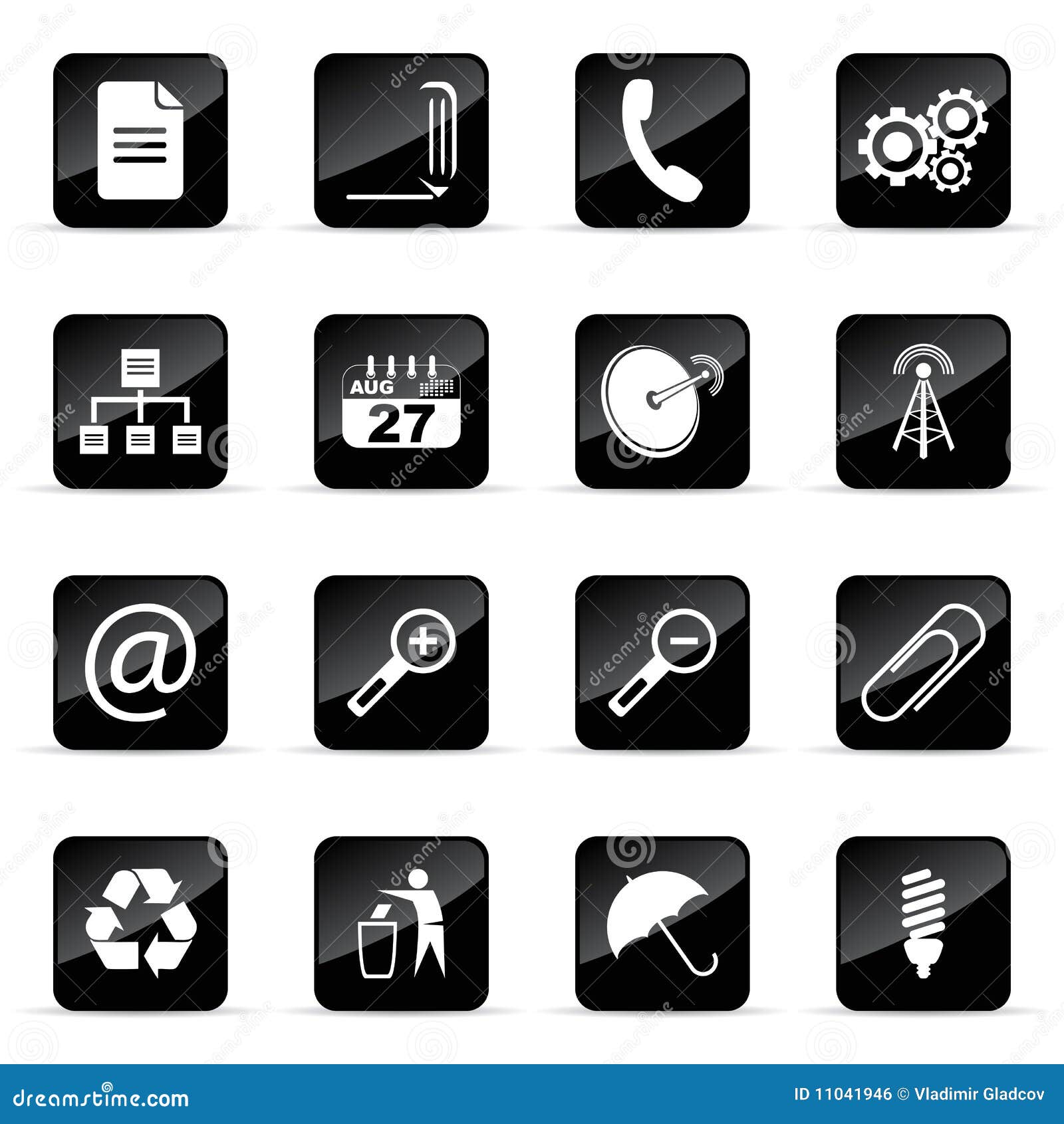 Vector icons set stock vector. Illustration of globe - 11041946