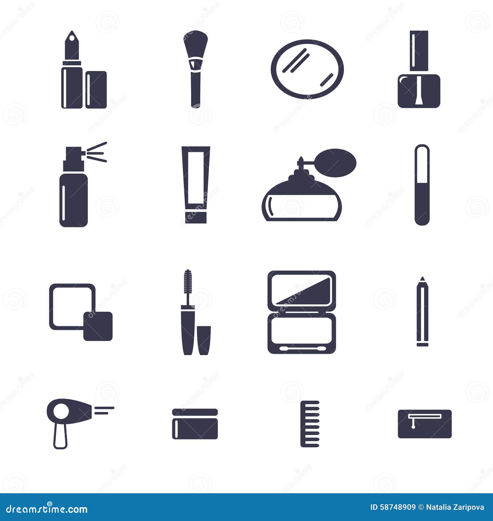 Vector Icons Set Flat Design Cosmetics, Beauty. Stock Illustration ...