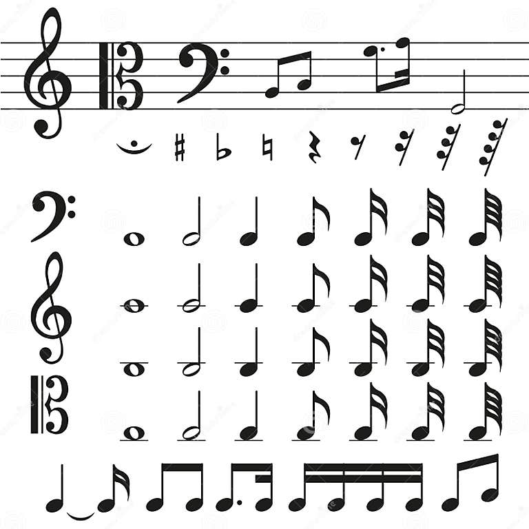 Icons set music note stock vector. Illustration of editable - 30074809