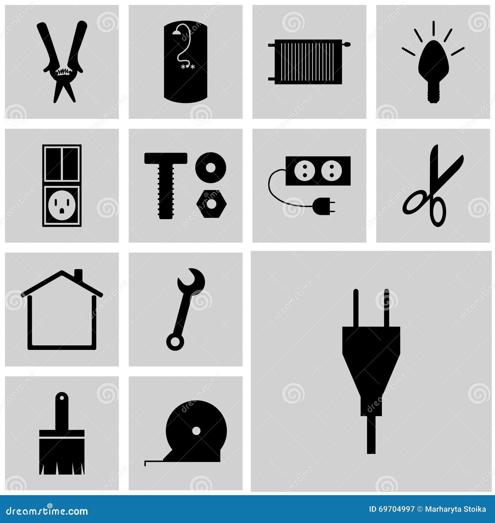 Vector Icons Set Refit/ Vector Icon Power, Plug, Stock Vector ...