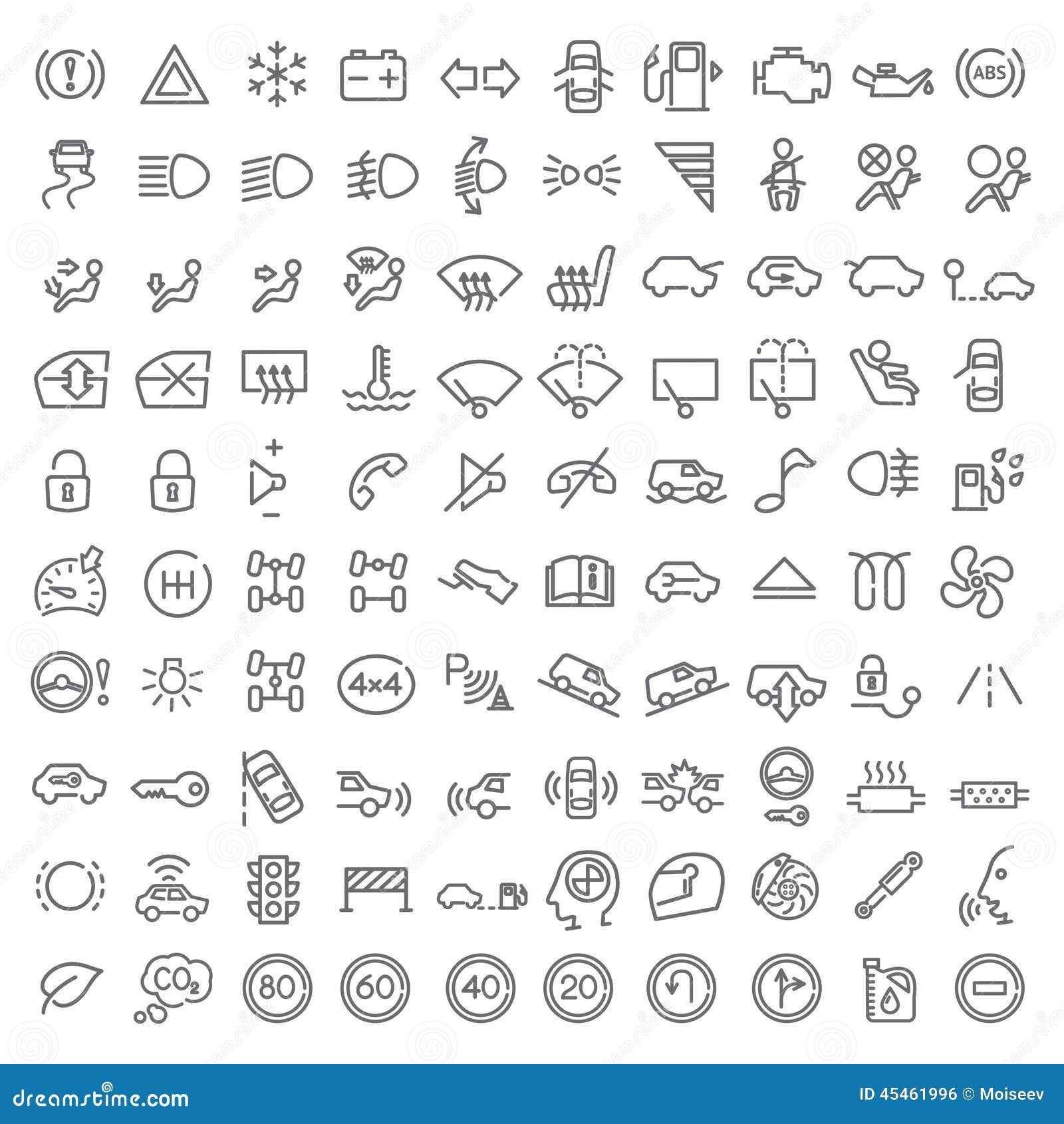 100 vector icons set stock vector. Illustration of handsfree - 45461996