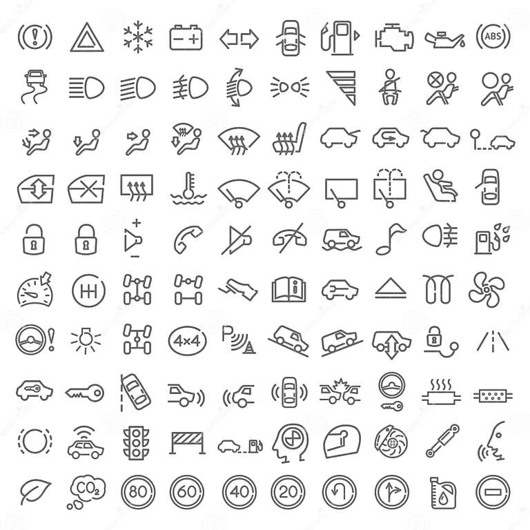 100 vector icons set stock vector. Illustration of handsfree - 45461996