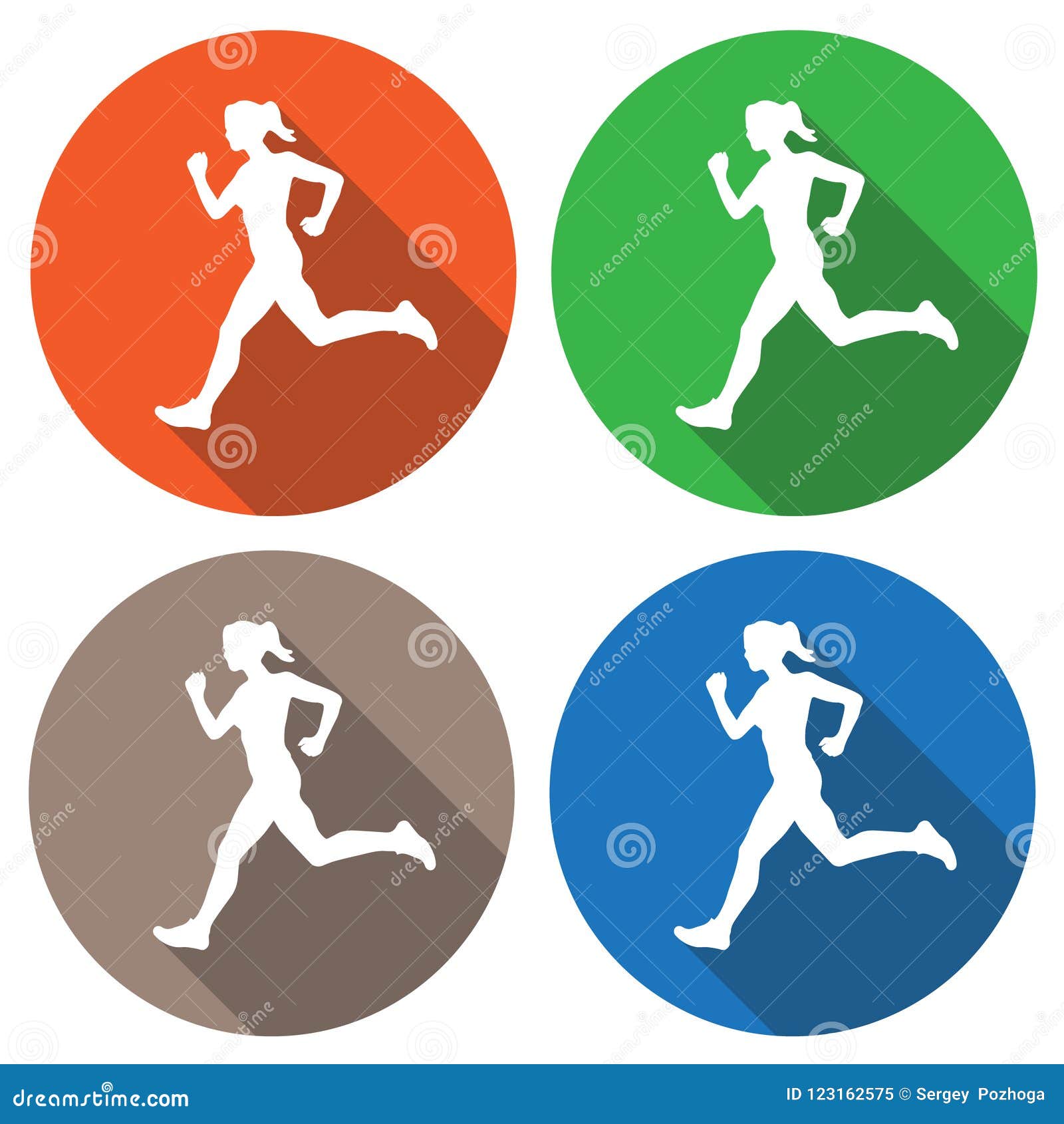 Sign of the Runner. Badge in a Flat Design Stock Vector - Illustration ...