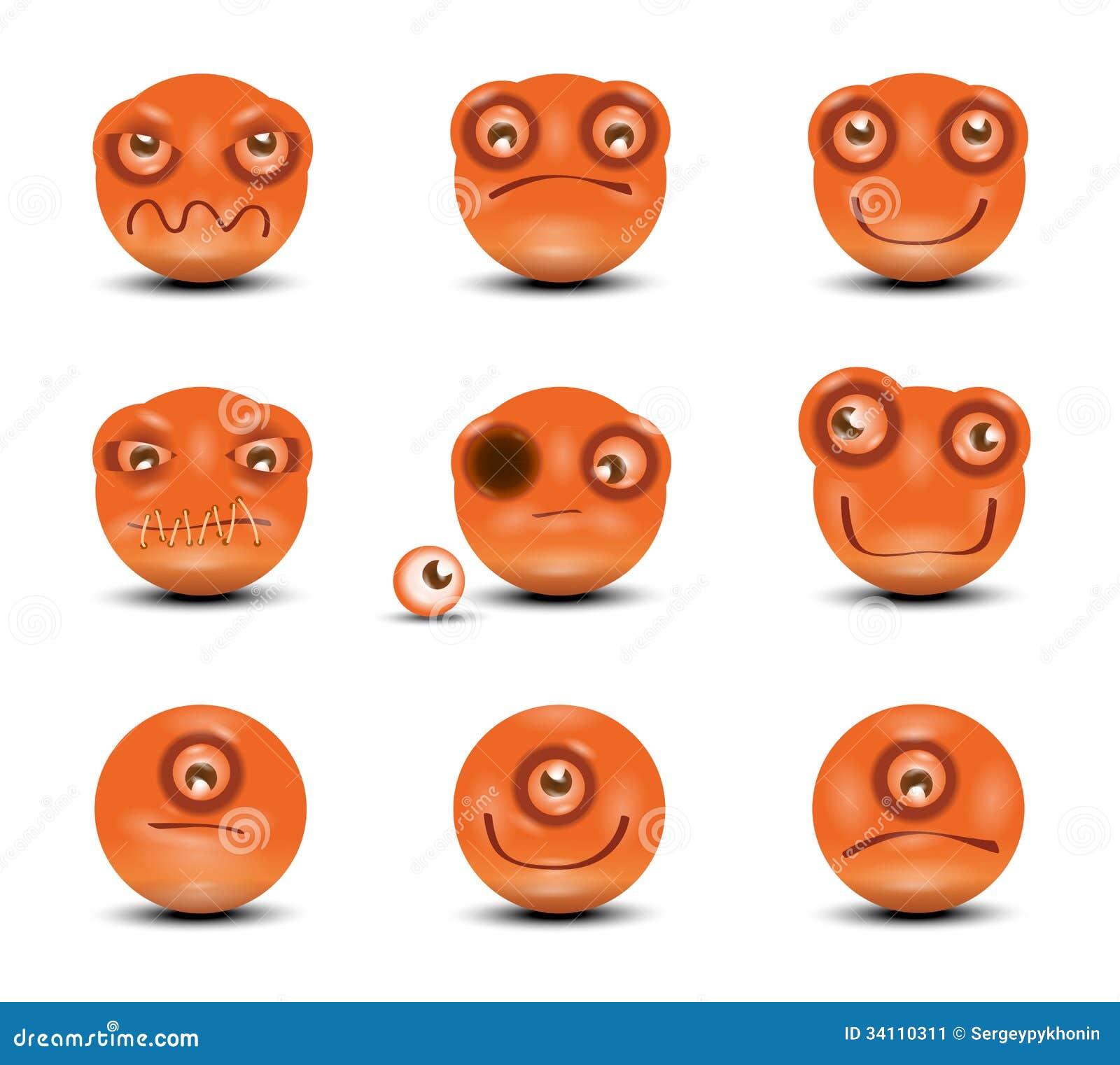 Vector Icons of Smiley Faces Stock Vector - Illustration of batch ...