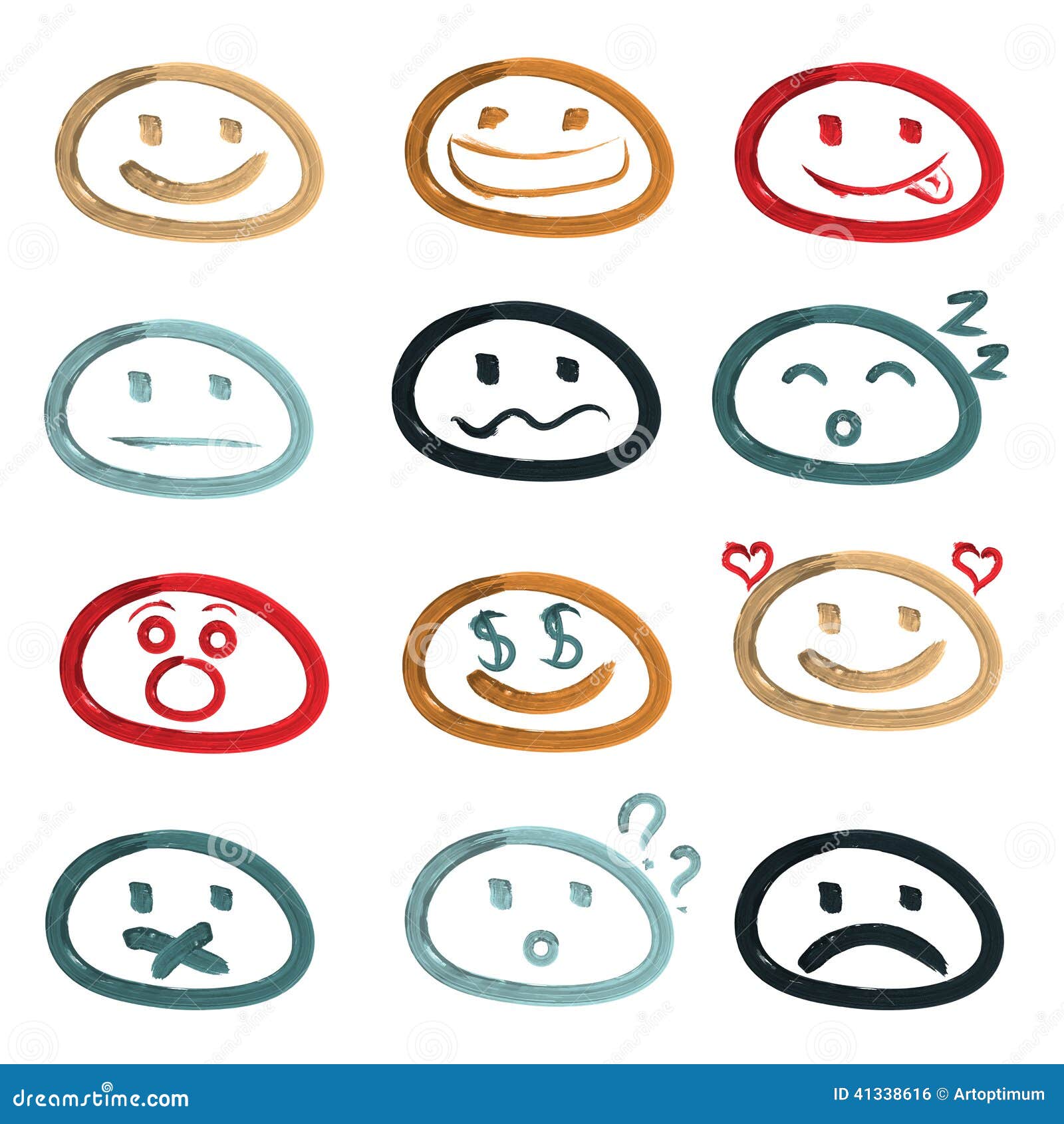Vector Icons of Smiley Faces. Stock Vector - Illustration of love ...