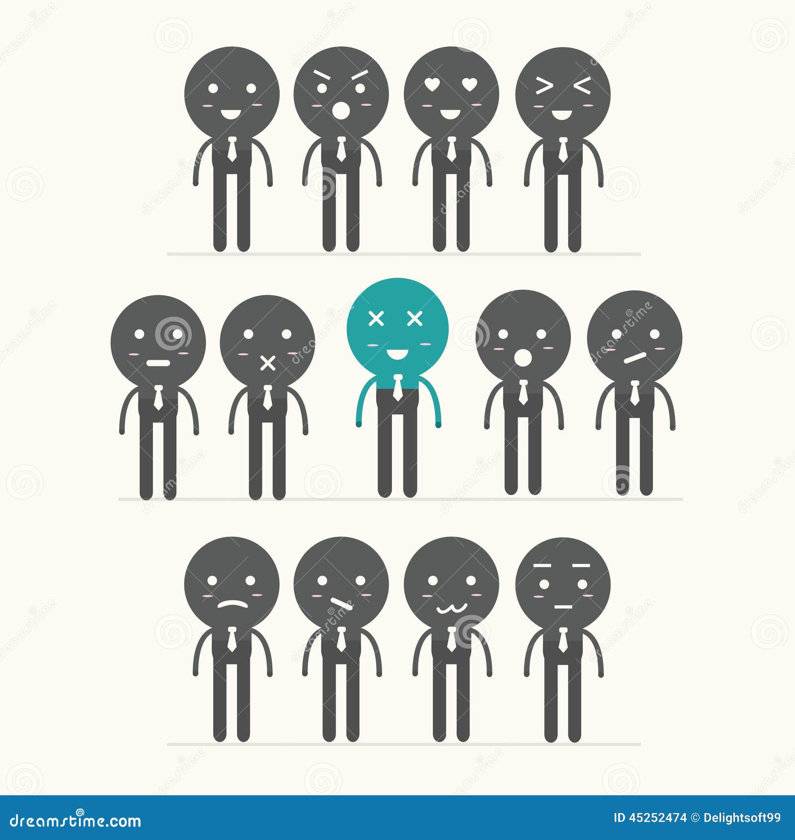 Vector Icons of Smiley Faces,feeling Stock Illustration - Illustration ...