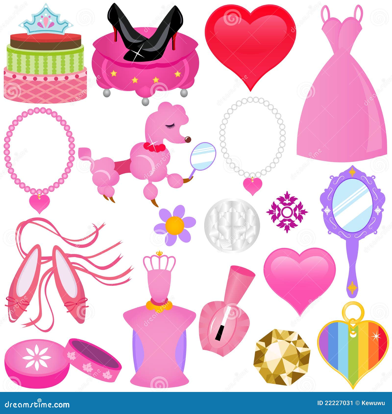 Vector Icons : Sweet Pink Princess Set for Diva Stock Vector ...