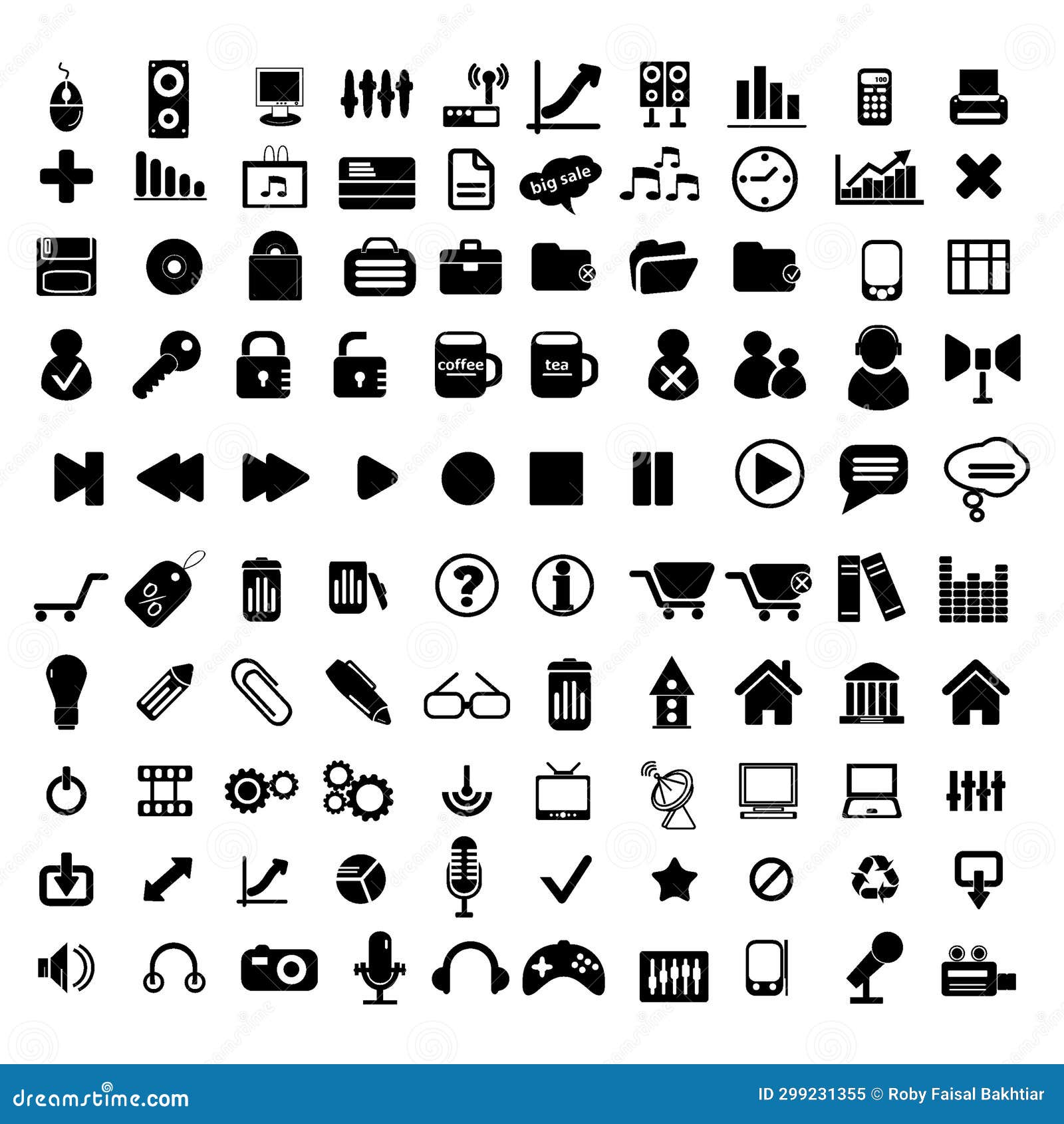 Vector Icons with a Technology and Gadget Theme Stock Vector ...