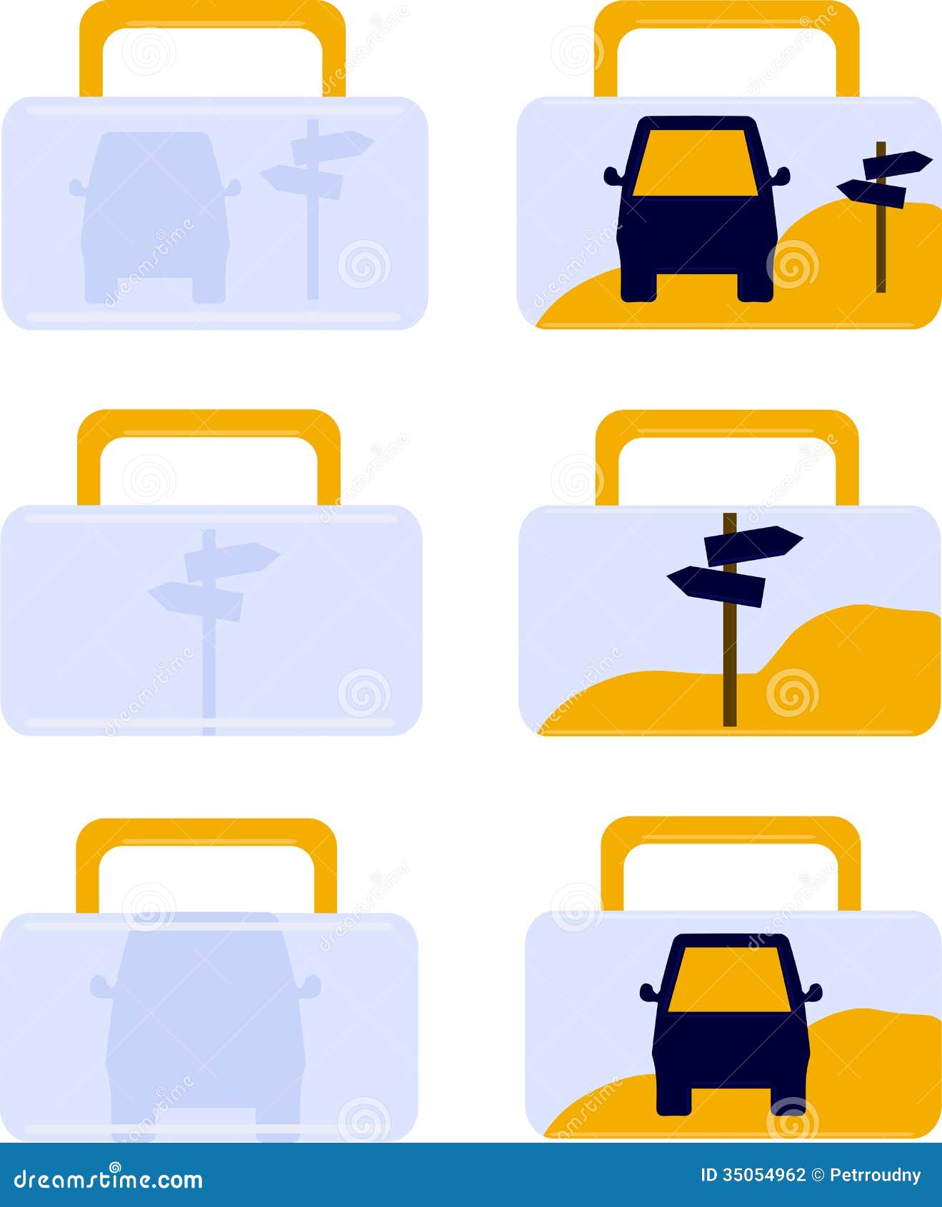 Vector Icons of Travel Case Stock Vector - Illustration of itinerancy ...