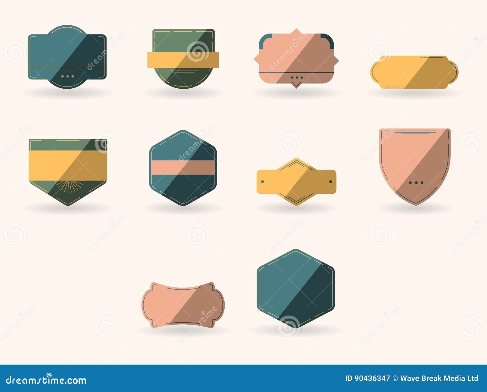 Vector Icons of Various Badges Stock Vector - Illustration of size ...