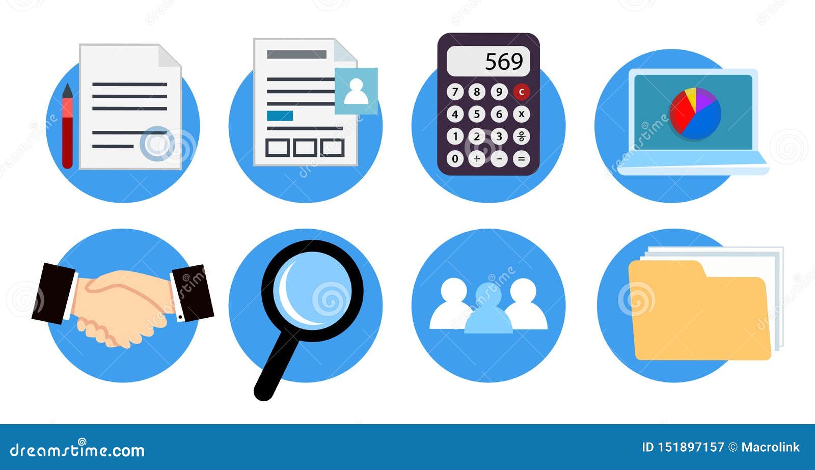 Vector Icons for Website Design Accounting Services Stock Vector ...