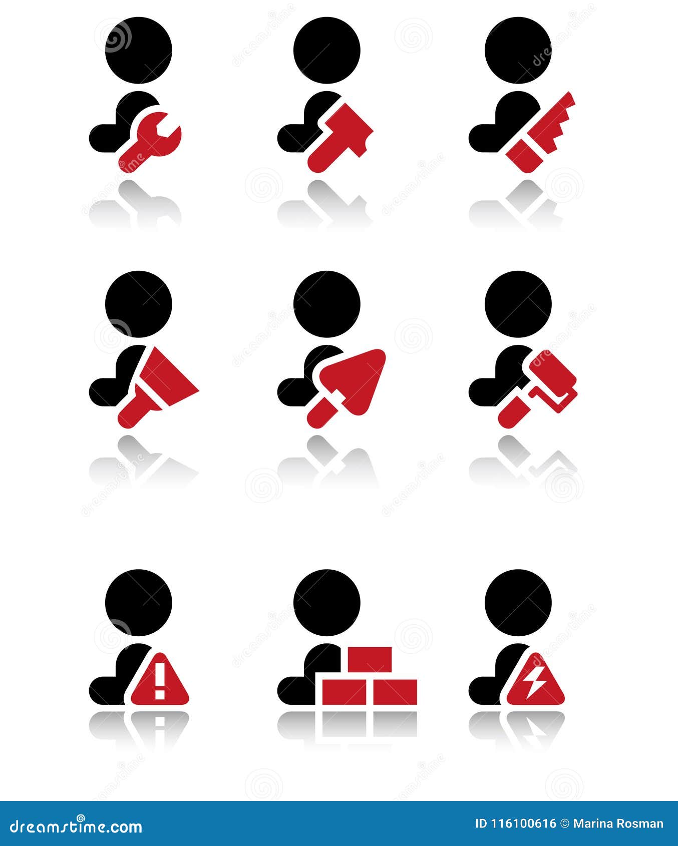 Vector icons of worker. stock illustration. Illustration of ...