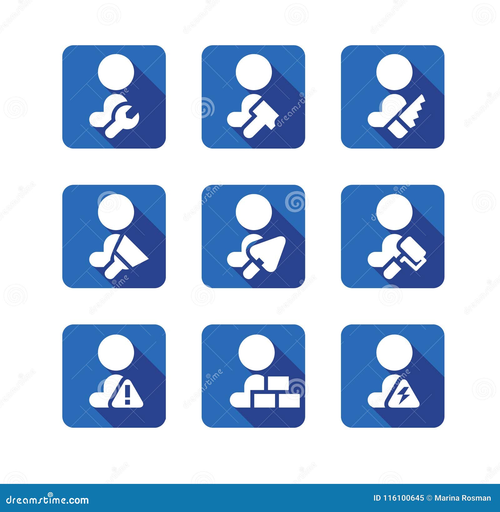 Vector icons of worker. stock illustration. Illustration of isolated ...